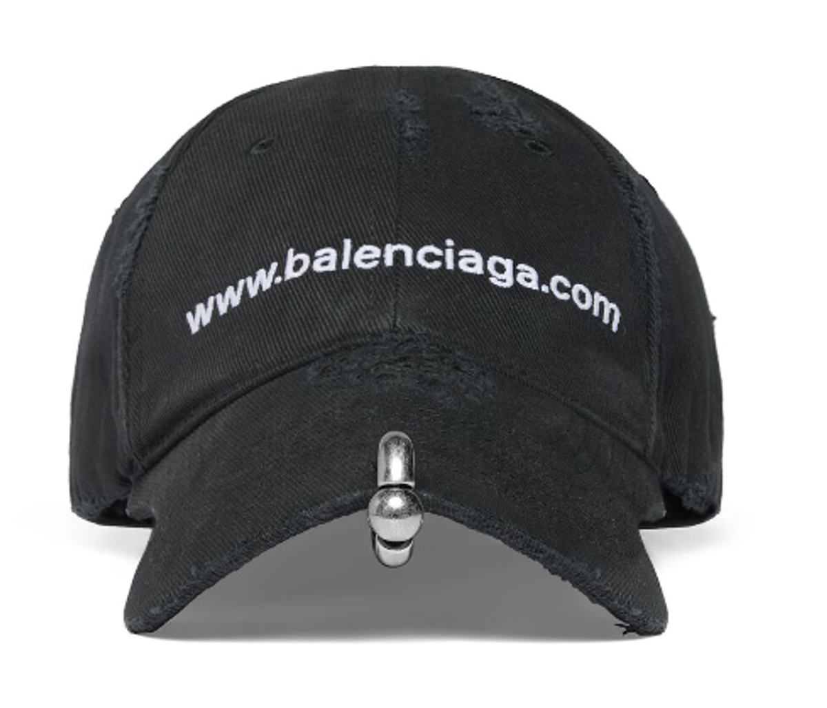 Balenciaga Black Faded Front Piercing Cap | WHAT’S ON THE STAR?