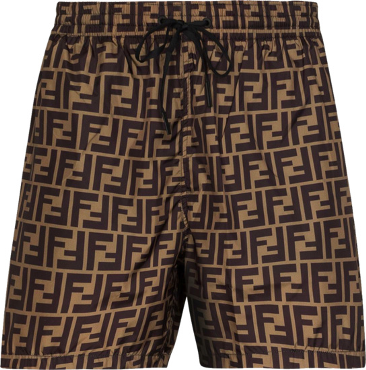 Fendi Brown Ff-logo Drawstring Swim Shorts | WHAT’S ON THE STAR?