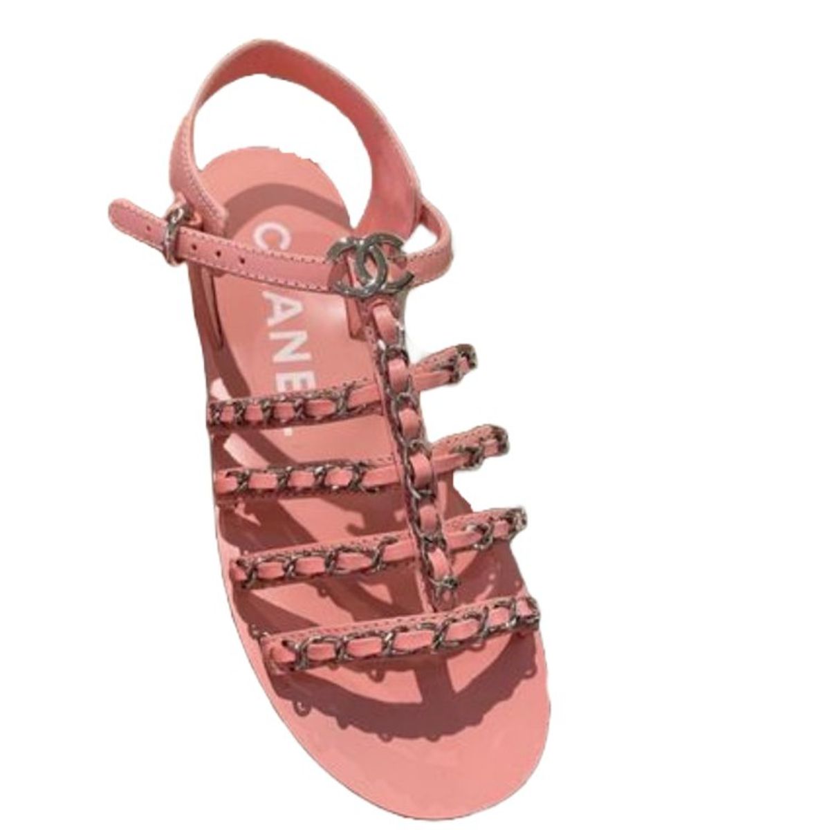 Chanel Open Toe Chain Plain Leather Sandals | WHAT’S ON THE STAR?