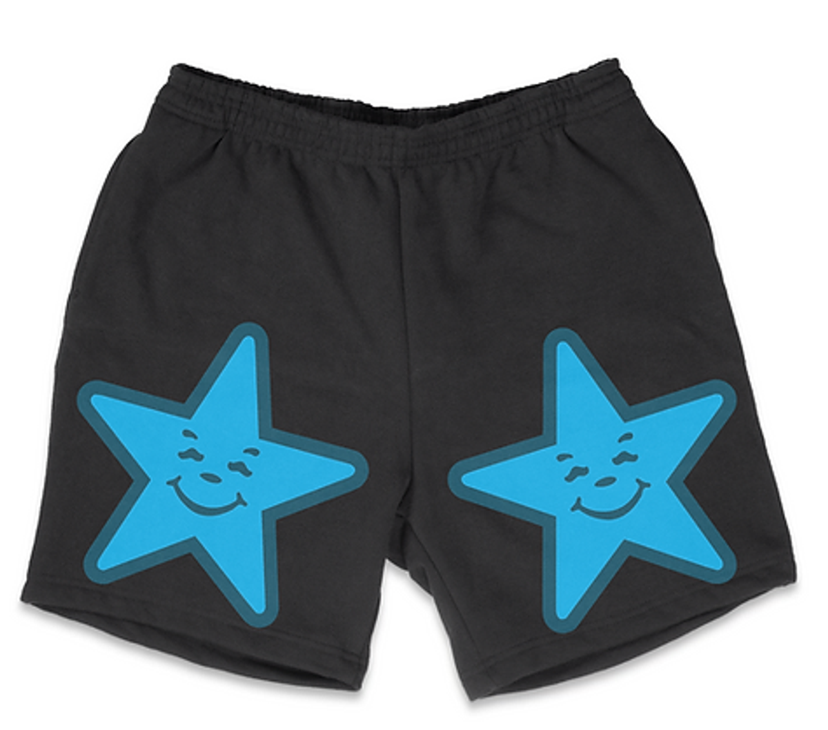 Asspizza Black Puff Print Blue Star Shorts | WHAT’S ON THE STAR?