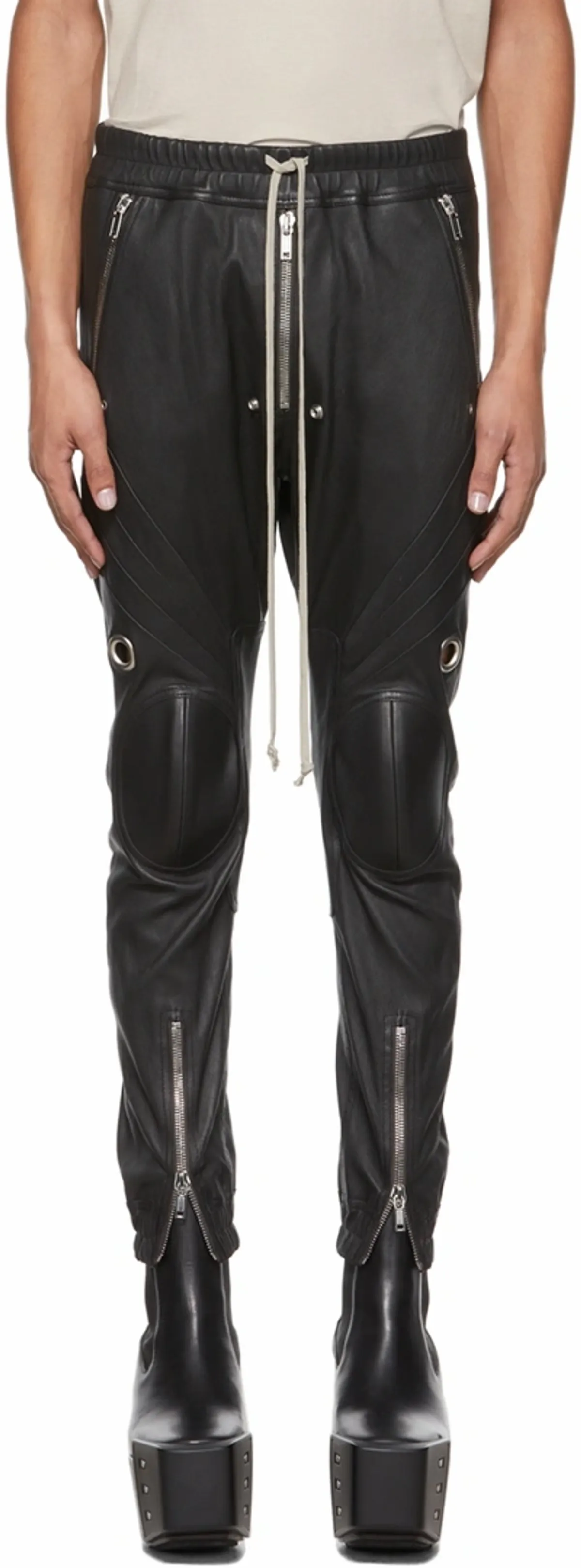 Rick Owens Black Leather Biker Trousers | WHAT’S ON THE STAR?