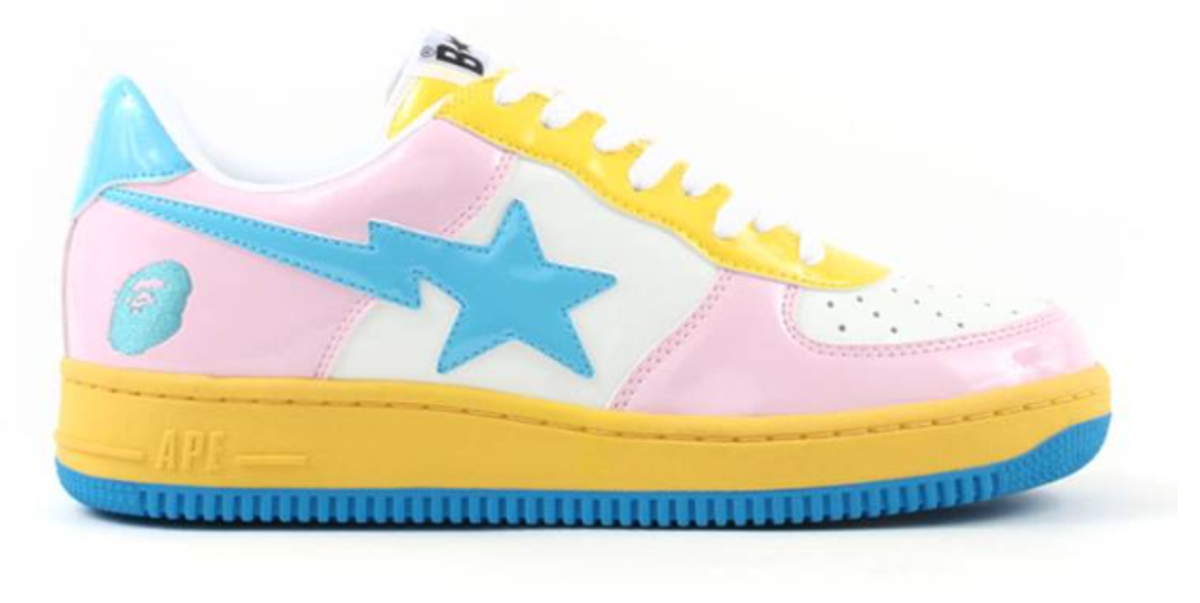 Bape Light Pink And Blue Sta FS-001 Low Sneakers | WHAT’S ON THE STAR?