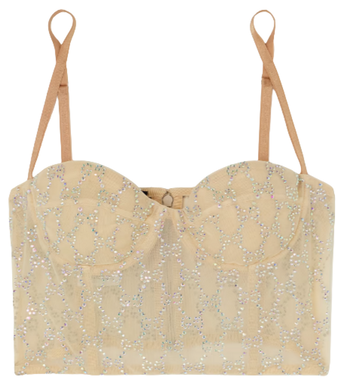 Gucci Cropped Crystal-Embellished Stretch-Tulle Bustier Top | WHAT’S ON ...
