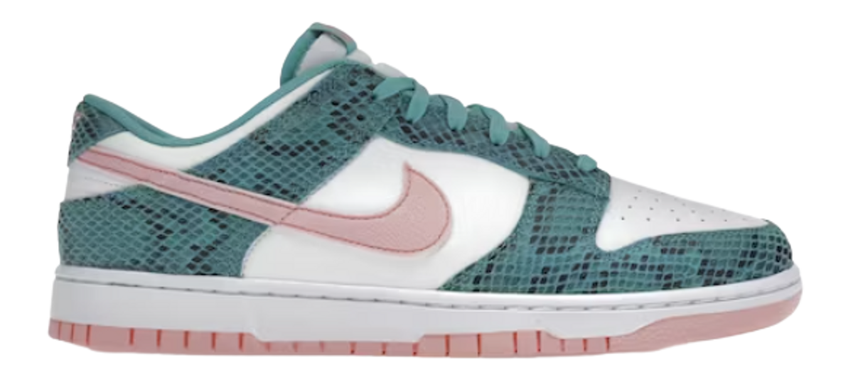 Nike Dunk Low Snakeskin Washed Teal Bleached Coral Sneakers | WHAT’S ON ...