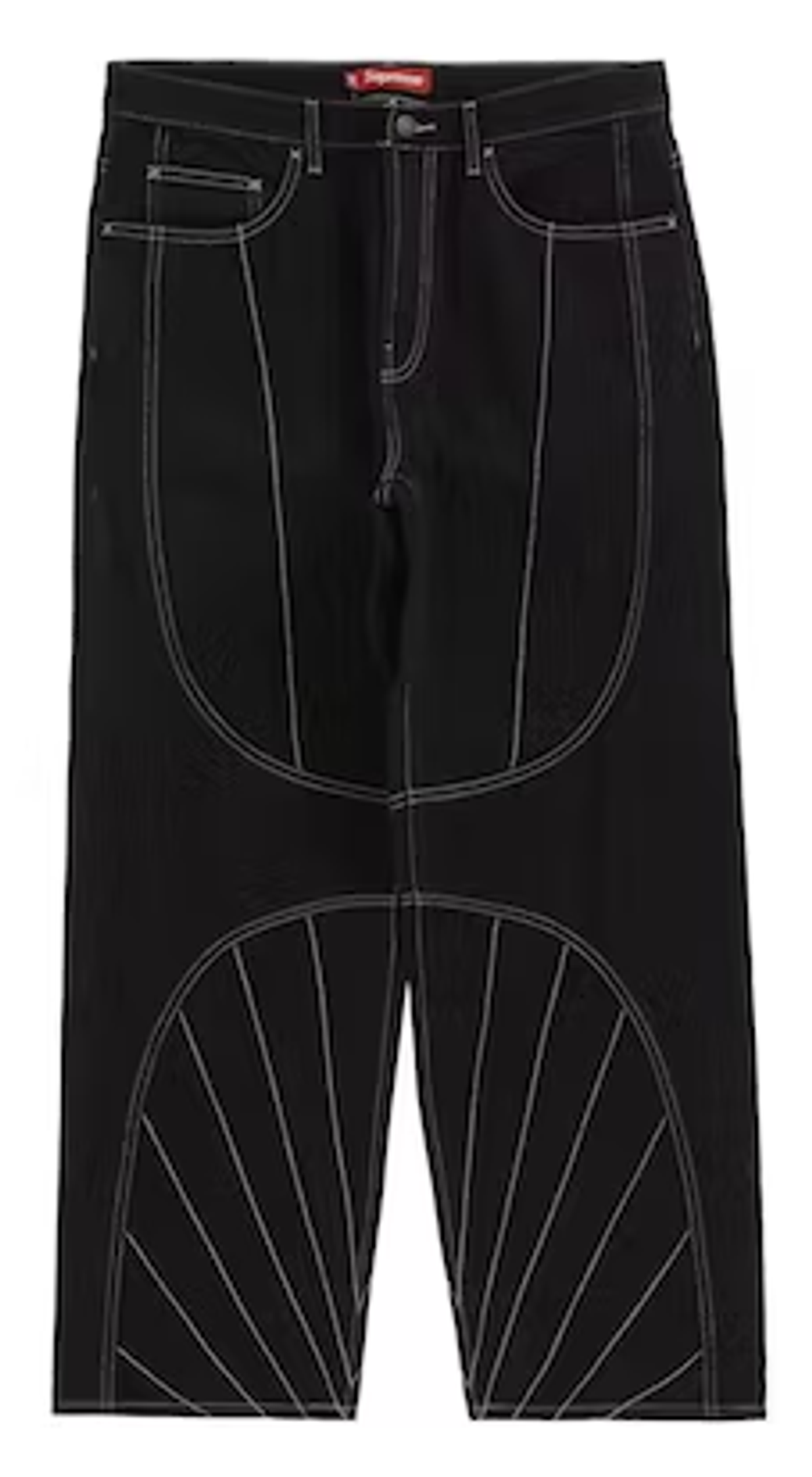 Supreme Black Radial Embroidered Loose Fit Jeans | WHAT’S ON THE STAR?