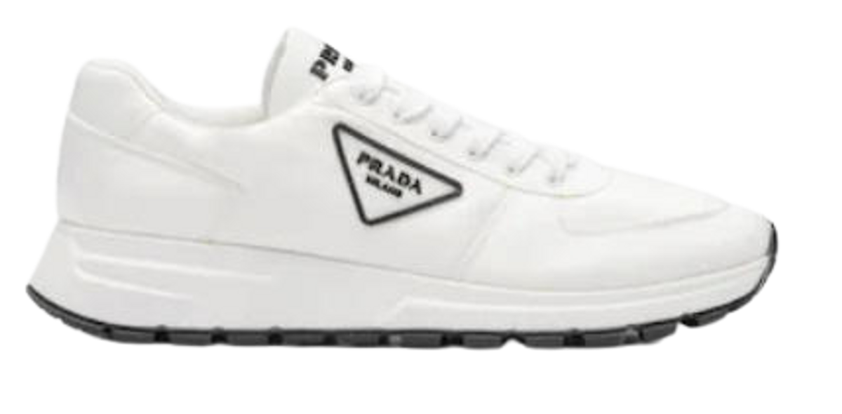 Prada White Leather Logo Sneakers | WHAT’S ON THE STAR?