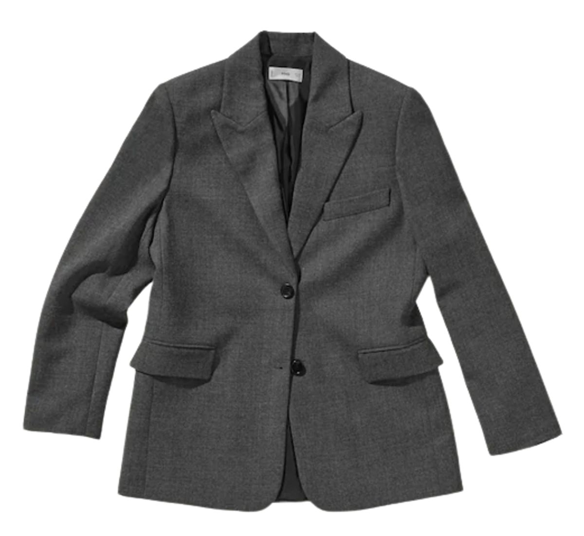 Mango Light Heather Grey Structured Wool Suit Blazer | WHAT’S ON THE STAR?