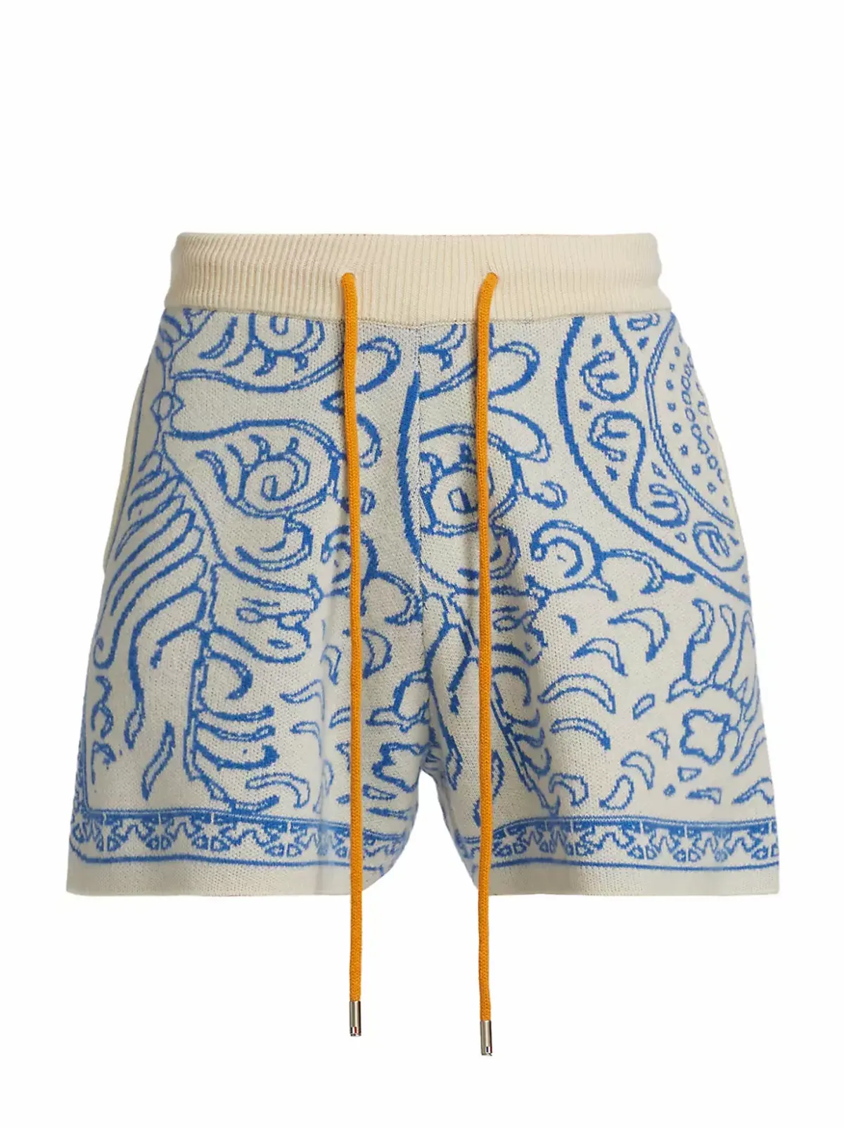 Rhude Knit Tile Merino Wool Shorts In Creme Blue | WHAT’S ON THE STAR?