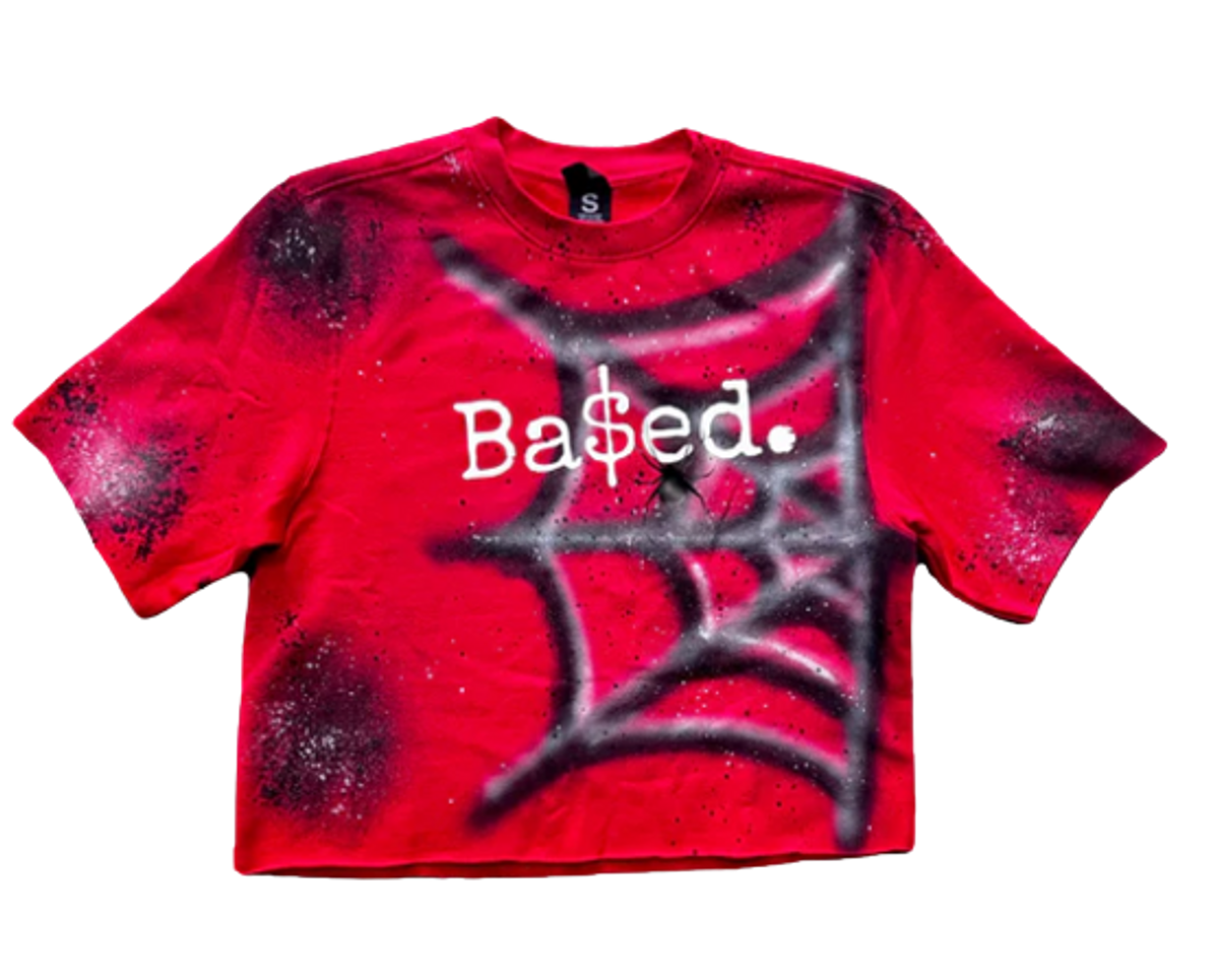 Based “BEYOND THE WEB” Red Crewneck Tee | WHAT’S ON THE STAR?