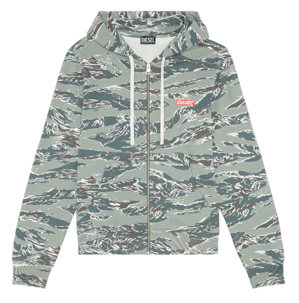 Diesel Grey Graphic Camo Print Hoodie | WHAT’S ON THE STAR?