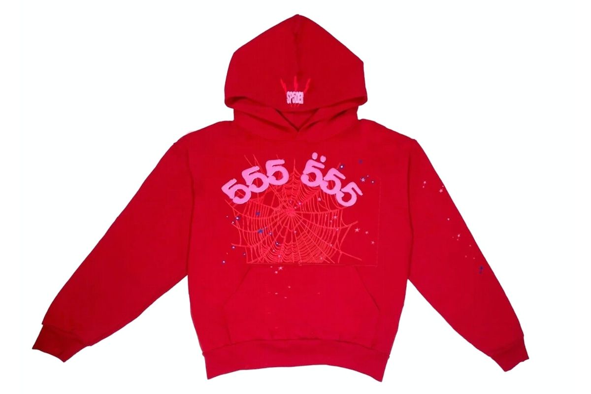 Spider Worldwide Worldwide Red Angel Number 555 Hoodie Red | WHAT’S ON ...
