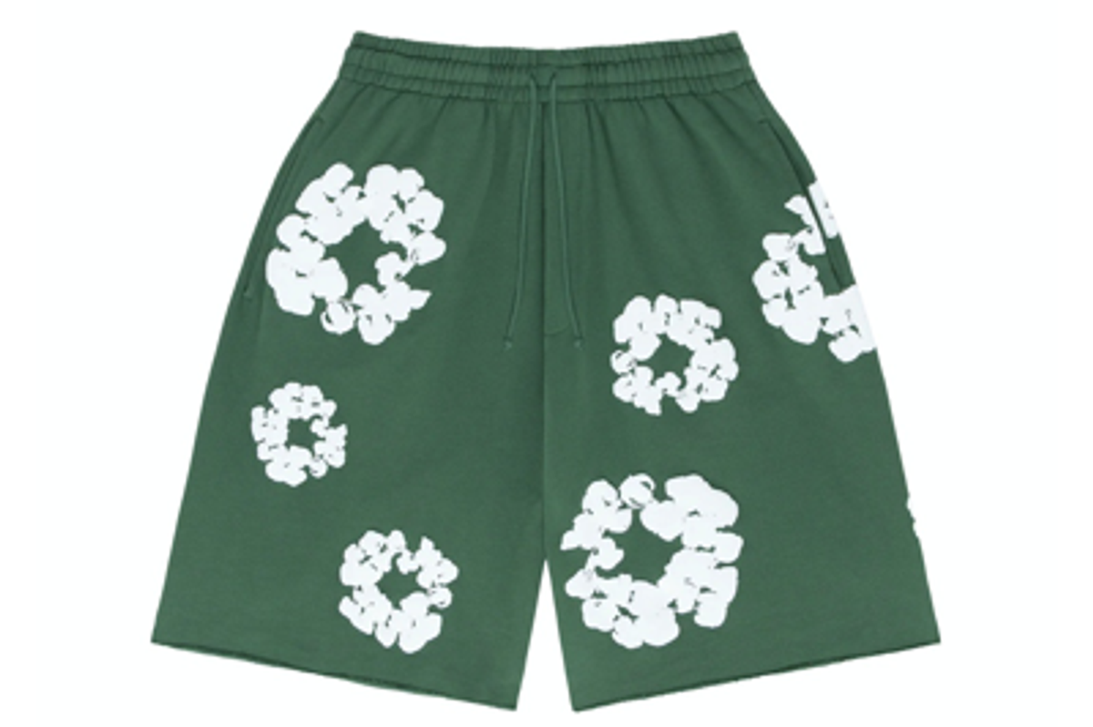Denim Tears The Cotton Wreath Shorts Green | WHAT’S ON THE STAR?