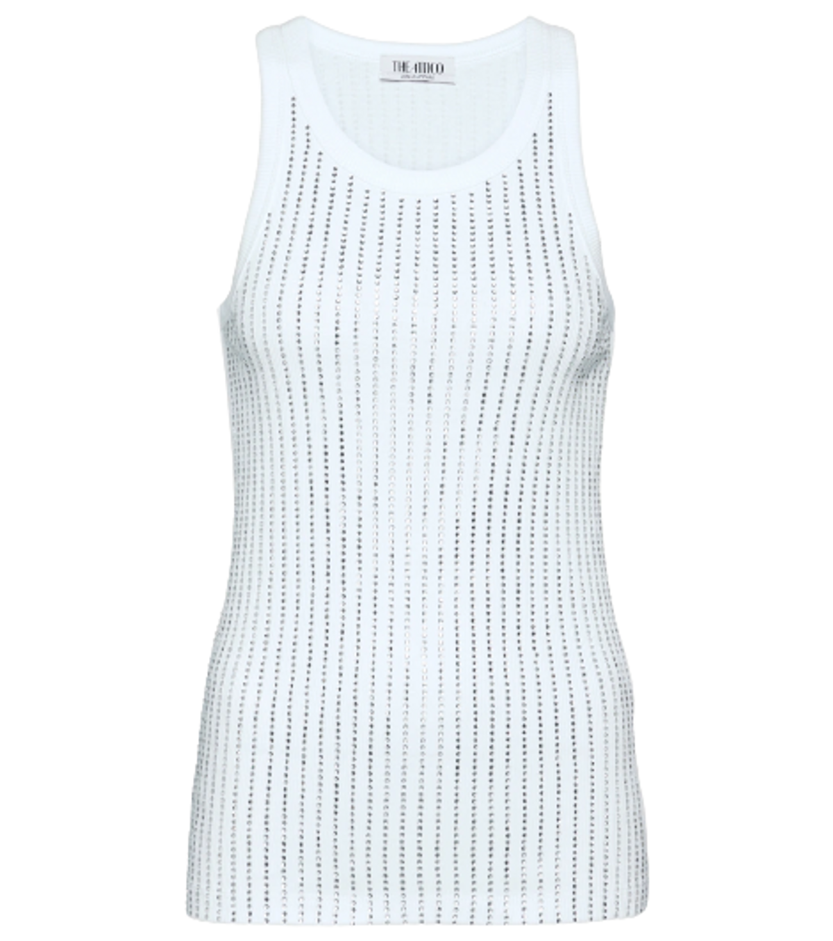 The Attico White Crystal-embellished Cotton Top | WHAT’S ON THE STAR?