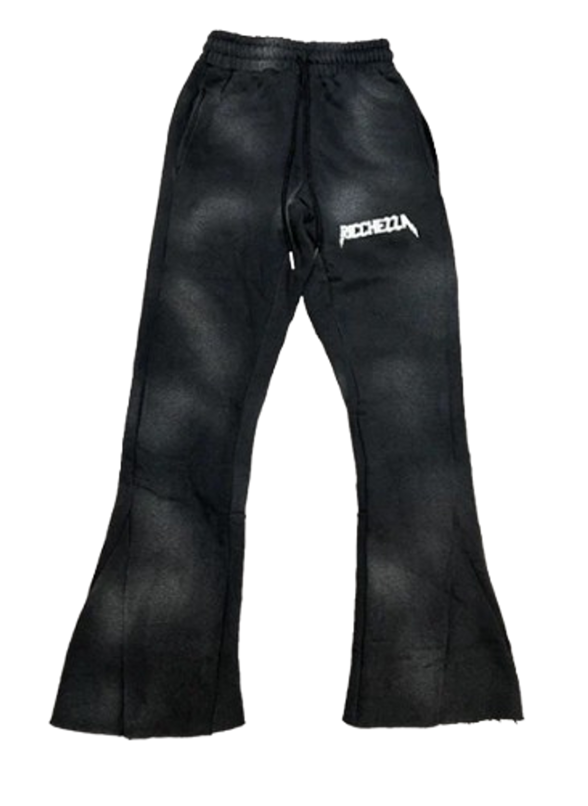 Ricchezza Forever Chezza Clouded Flared Black Sweat Pants | WHAT’S ON ...