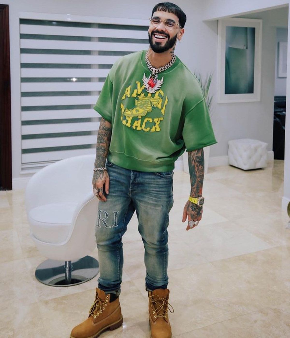 Anuel AA Outfit from November 28, 2023 | WHAT’S ON THE STAR?
