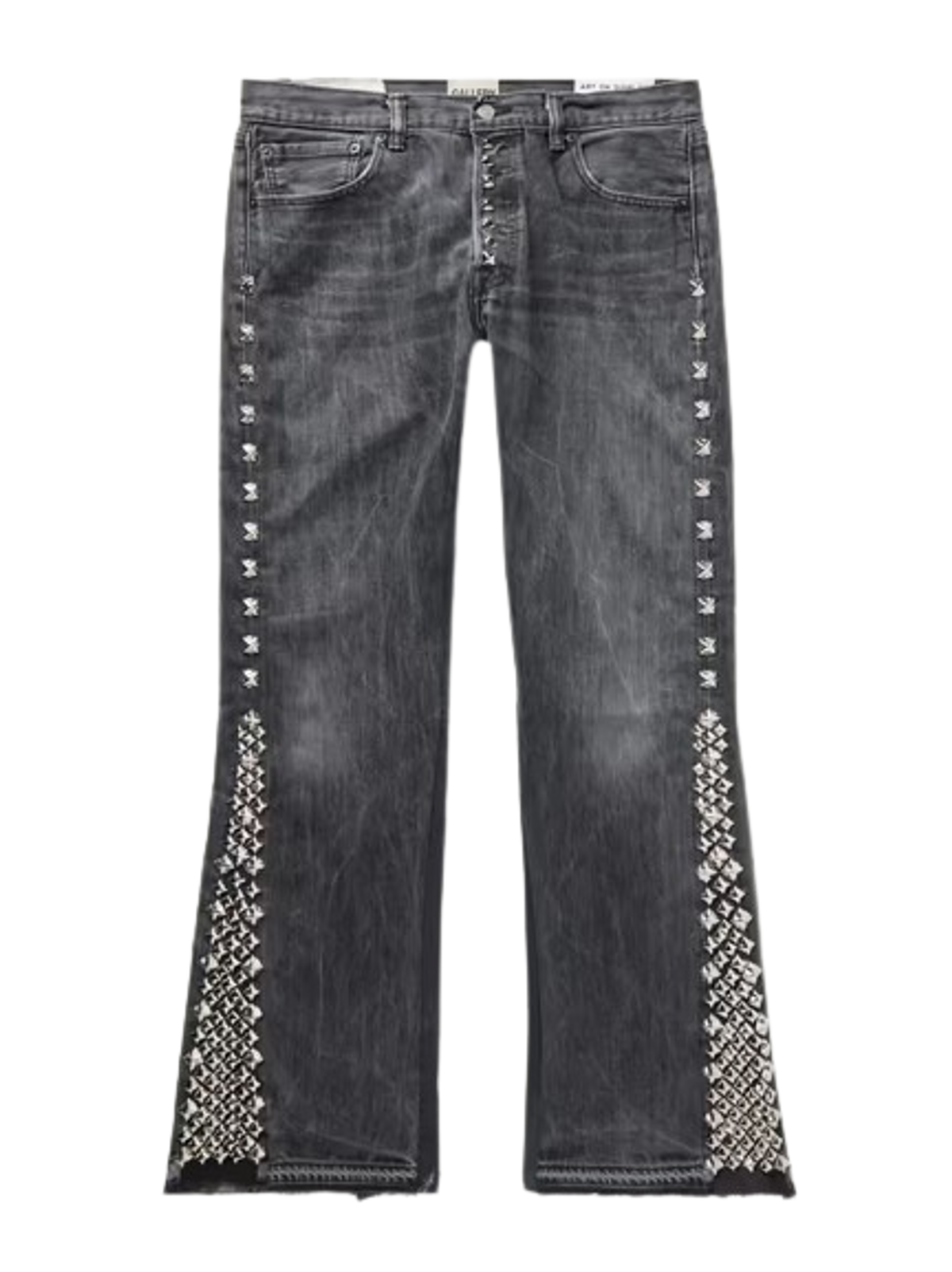Gallery Dept. Gray La Slim-fit Flared Frayed Studded Jeans | WHAT’S ON ...