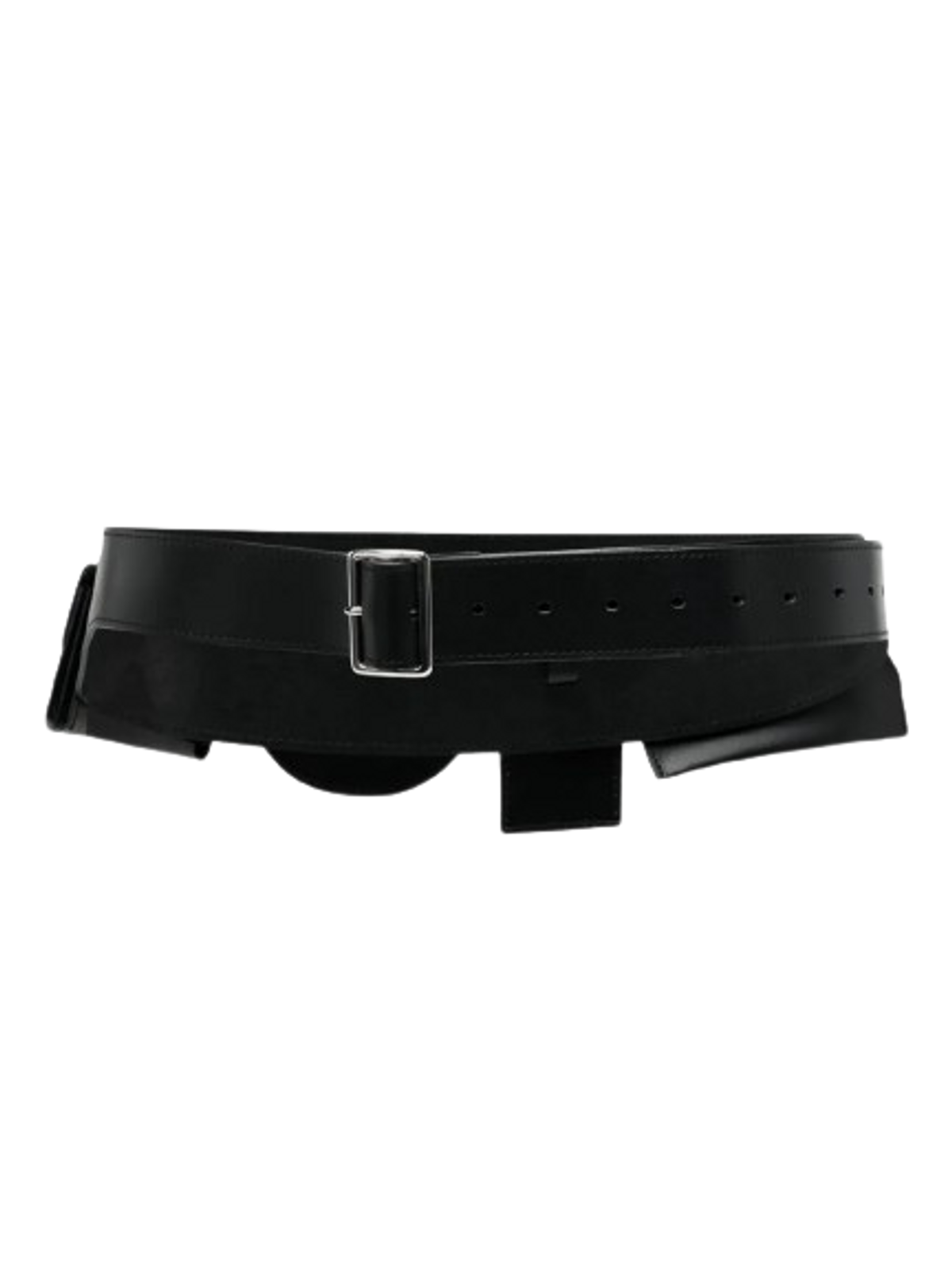 Comme Des Garcons Multiple Pocket Black Leather Belt | WHAT’S ON THE STAR?