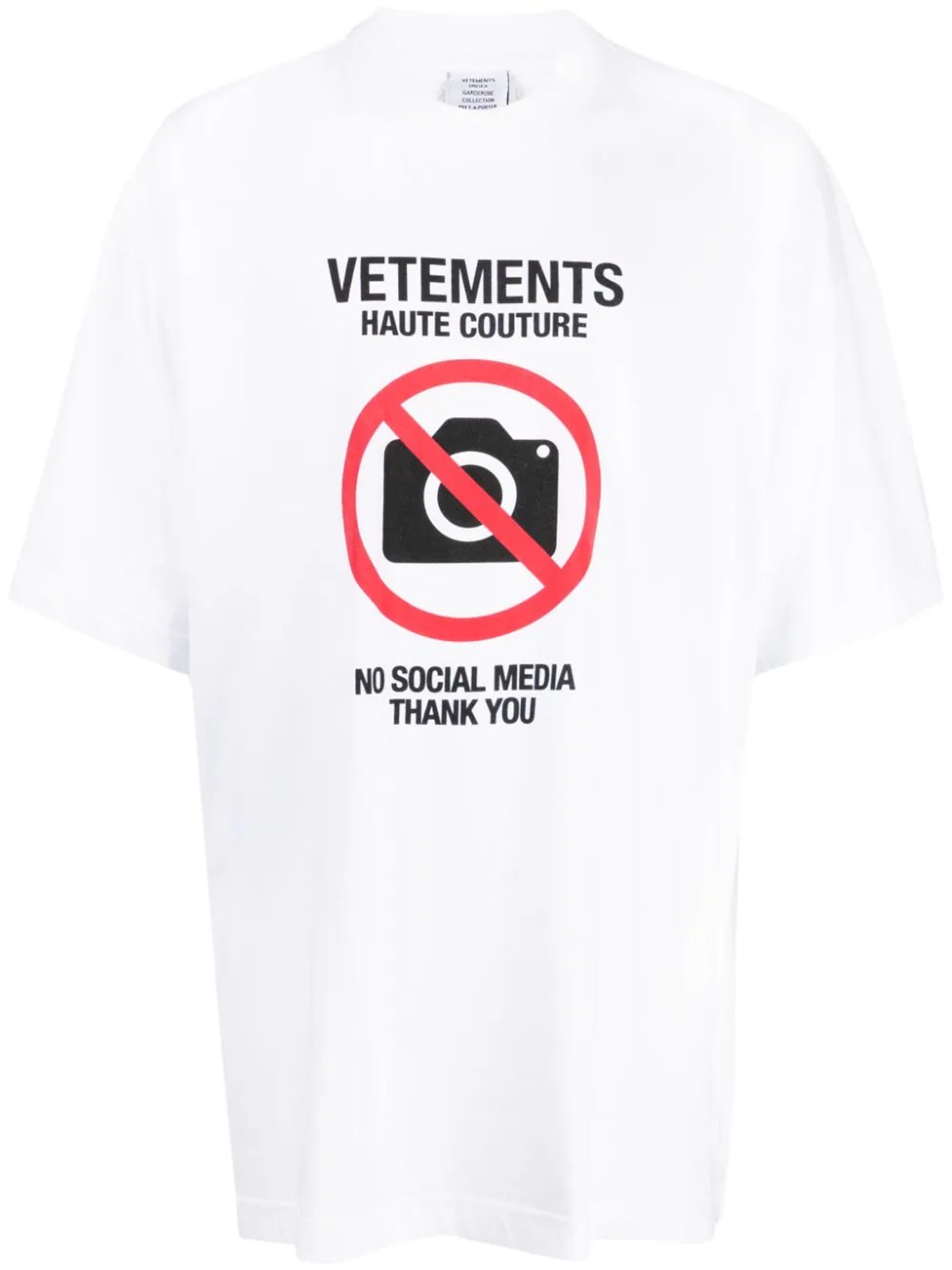 Vetements No Social Media Couture Cotton T-Shirt | WHAT’S ON THE STAR?