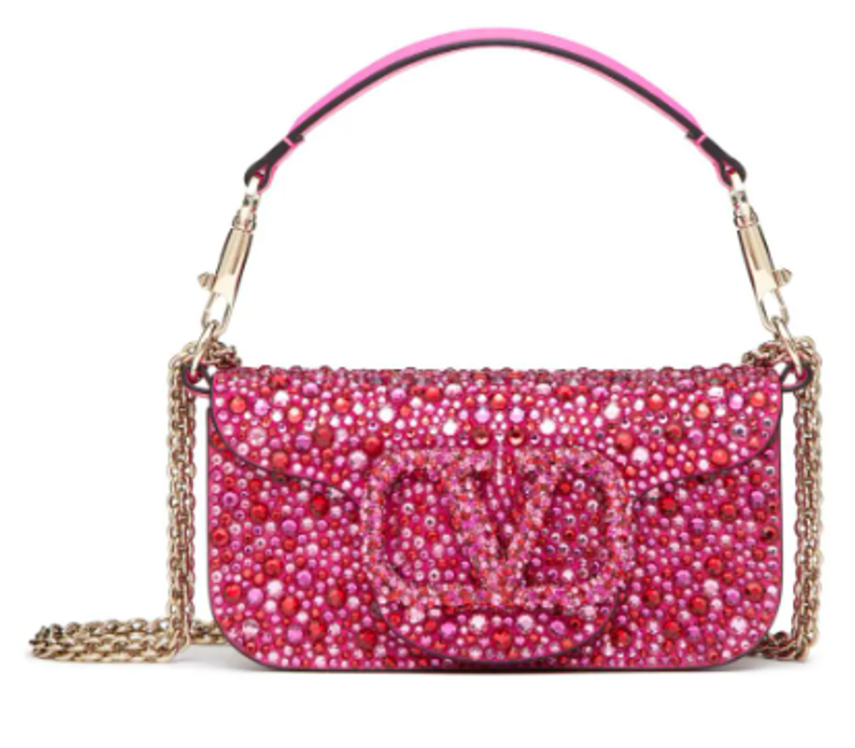 Valentino Pink Loco Rhinestone-embellished Shoulder Bag | WHAT’S ON THE ...