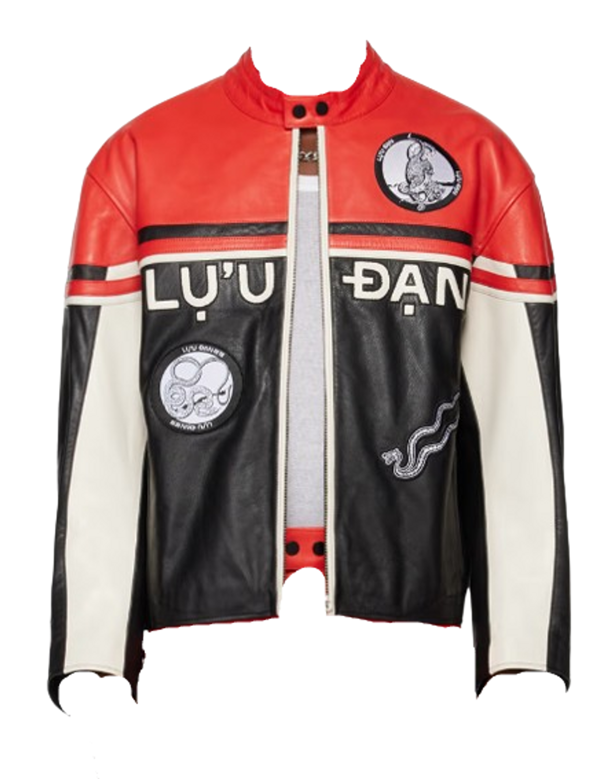 Lu'u Dan Black And Red Paneled Leather Jacket | WHAT’S ON THE STAR?