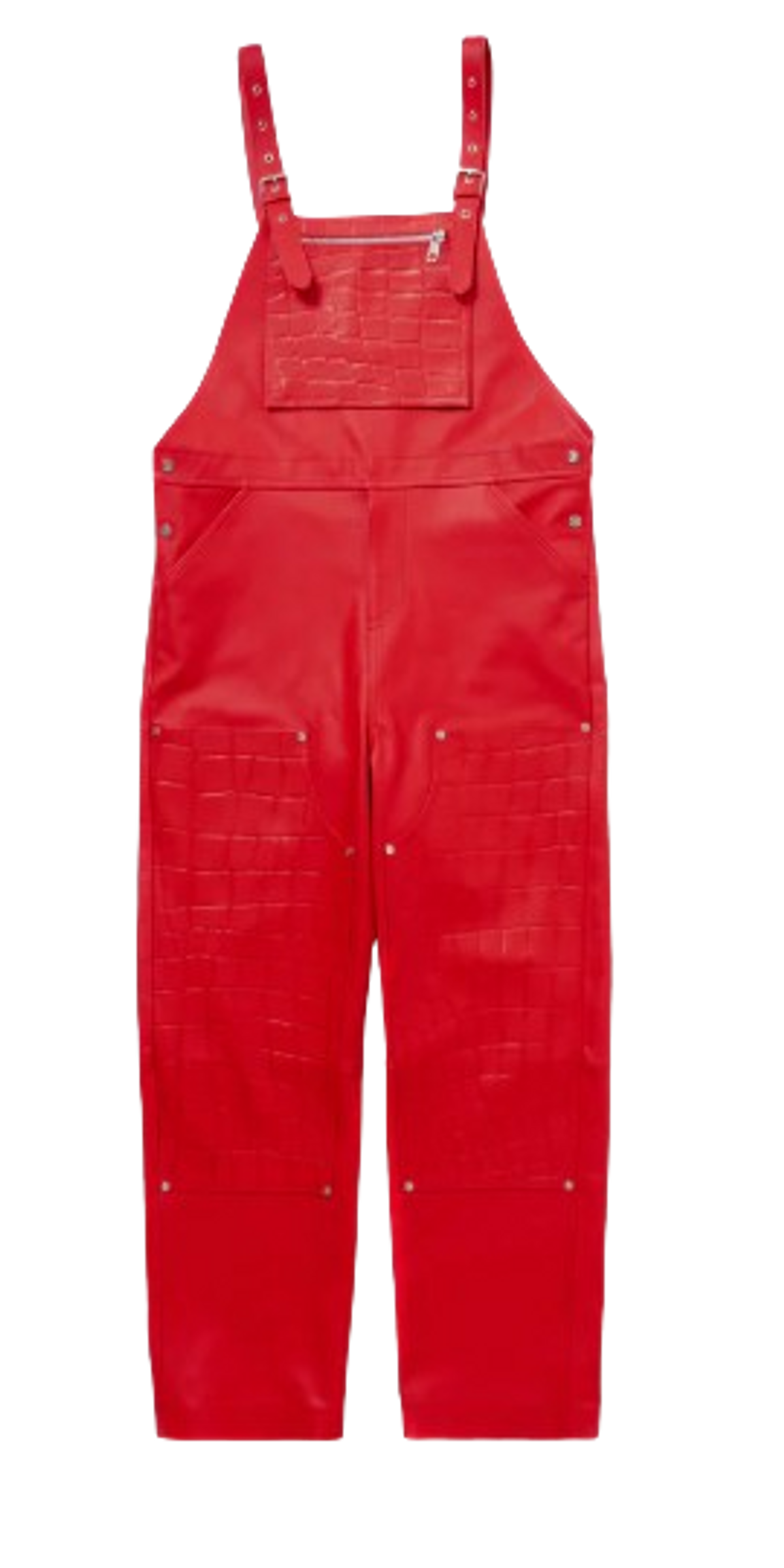 Due Diligence Red Leather Dungaree | WHAT’S ON THE STAR?