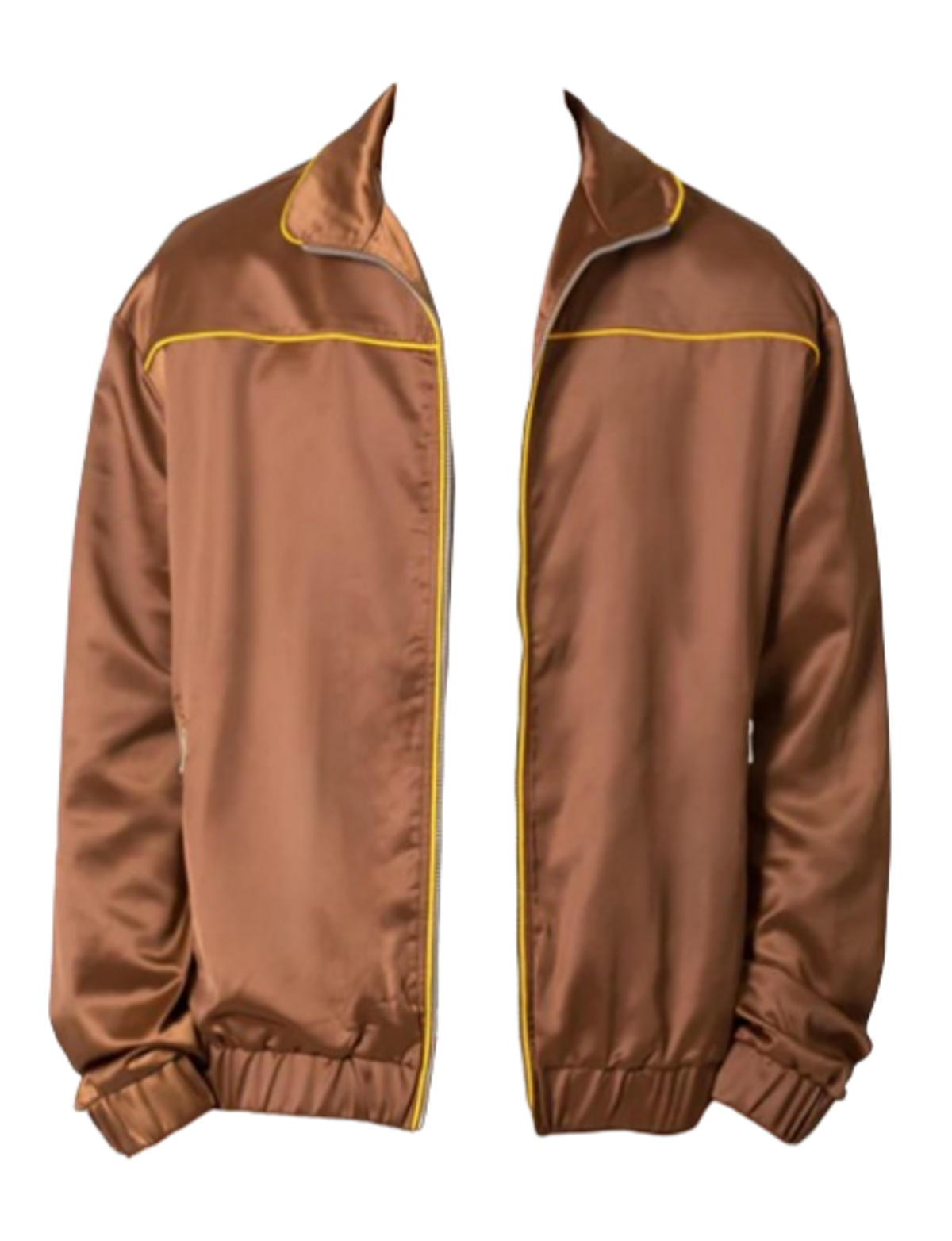 Mnml Brown Satin Track Jacket | WHAT’S ON THE STAR?
