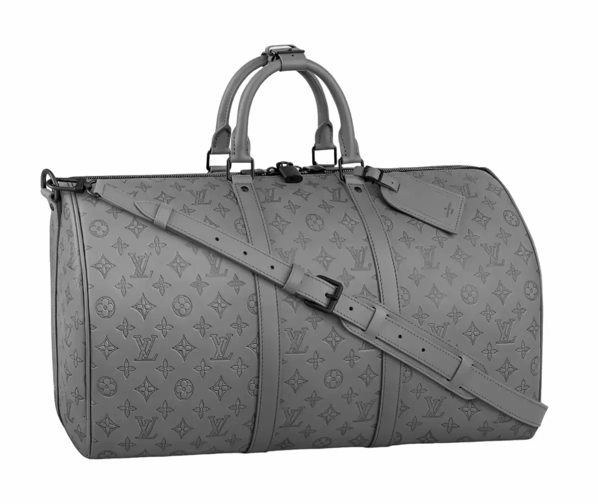 Louis Vuitton Keepall Bandouliere 50 Monogram Shadow Gray LV Weekend ...