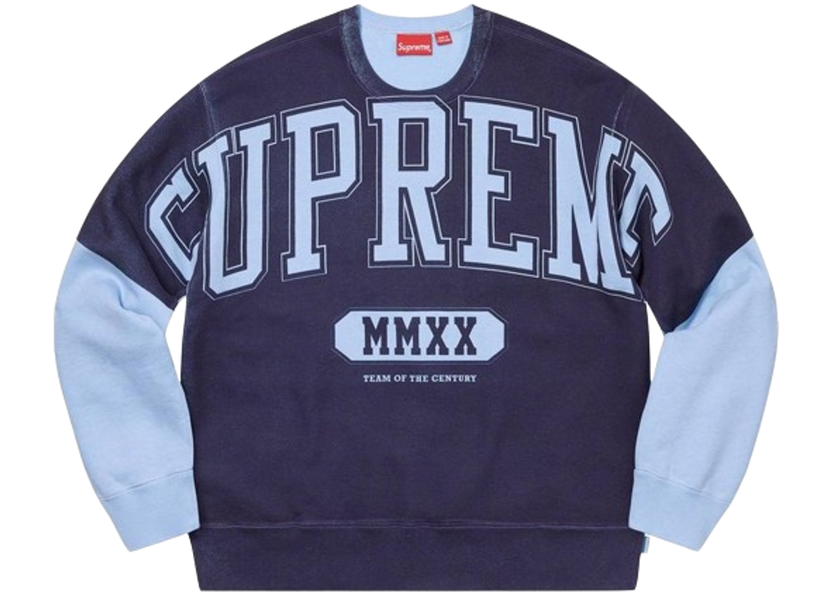 Supreme Overprint Ice Blue Crewneck | WHAT’S ON THE STAR?