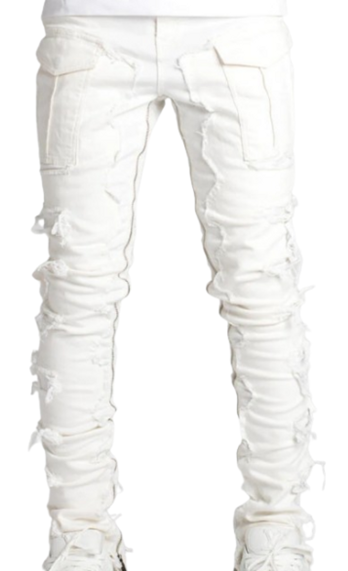 Guapi White Vintage Stacked Denim Jeans | WHAT’S ON THE STAR?