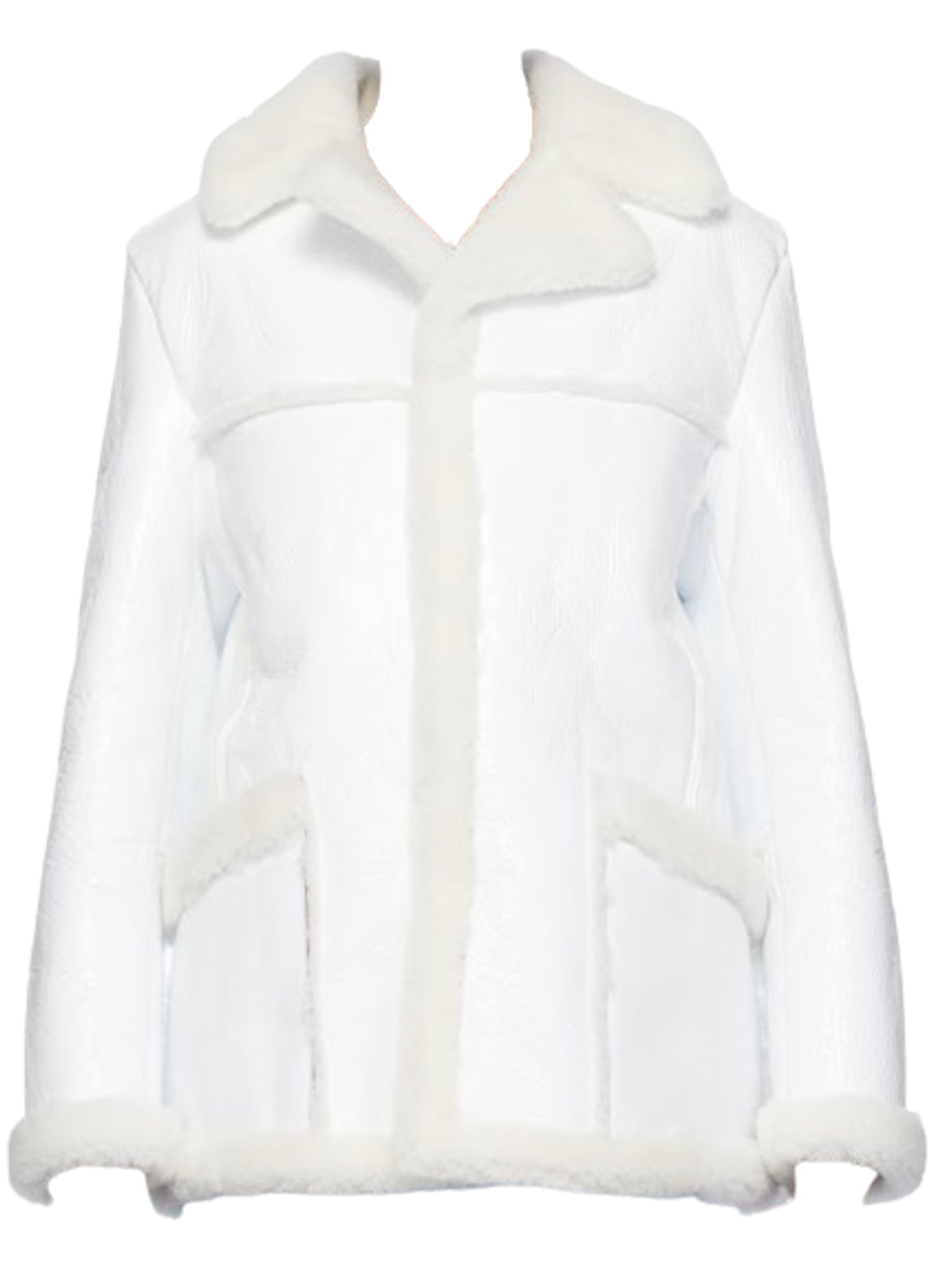 ERL White Patch Pocket Shearling Jacket | WHAT’S ON THE STAR?