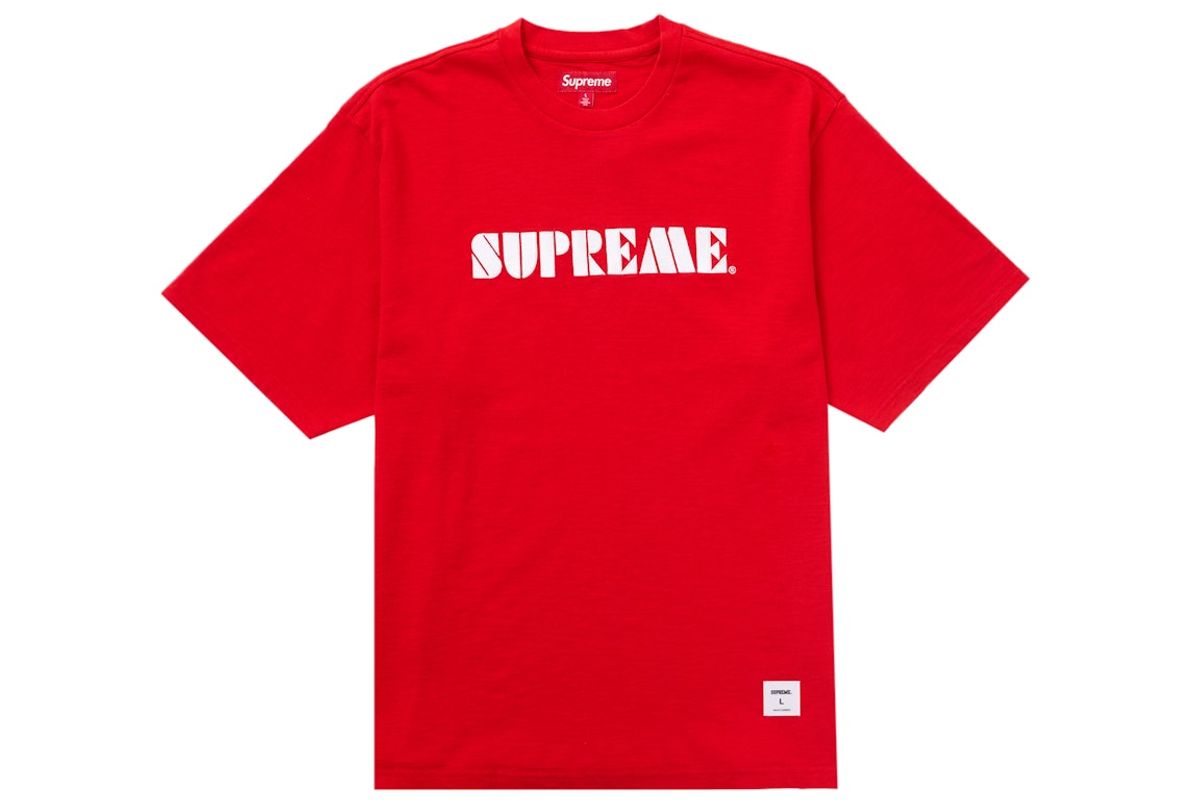 Supreme Stencil Embroidered S/s Top Red | WHAT’S ON THE STAR?