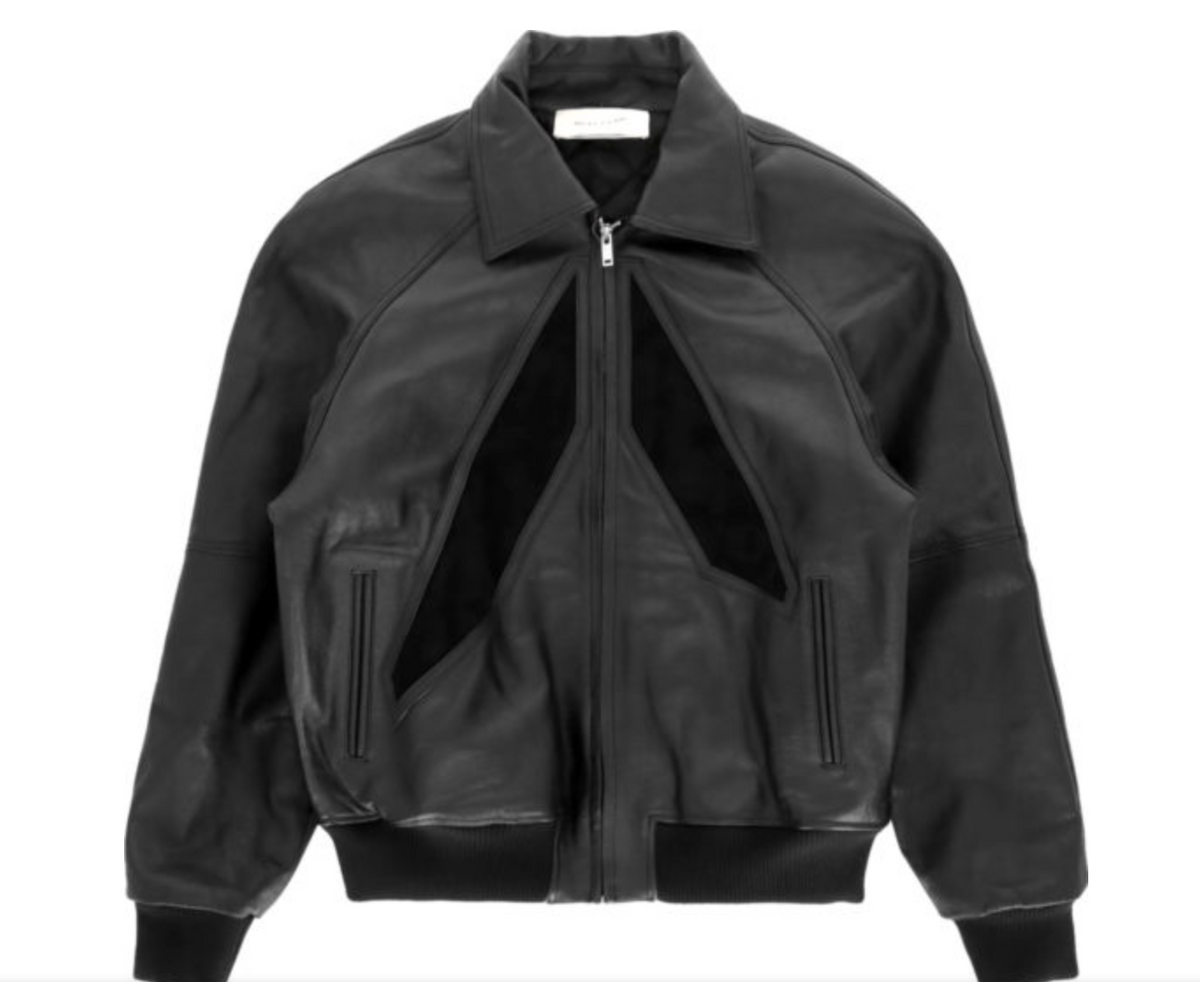 Alyx Black Applique Leather Jacket In Black | WHAT’S ON THE STAR?