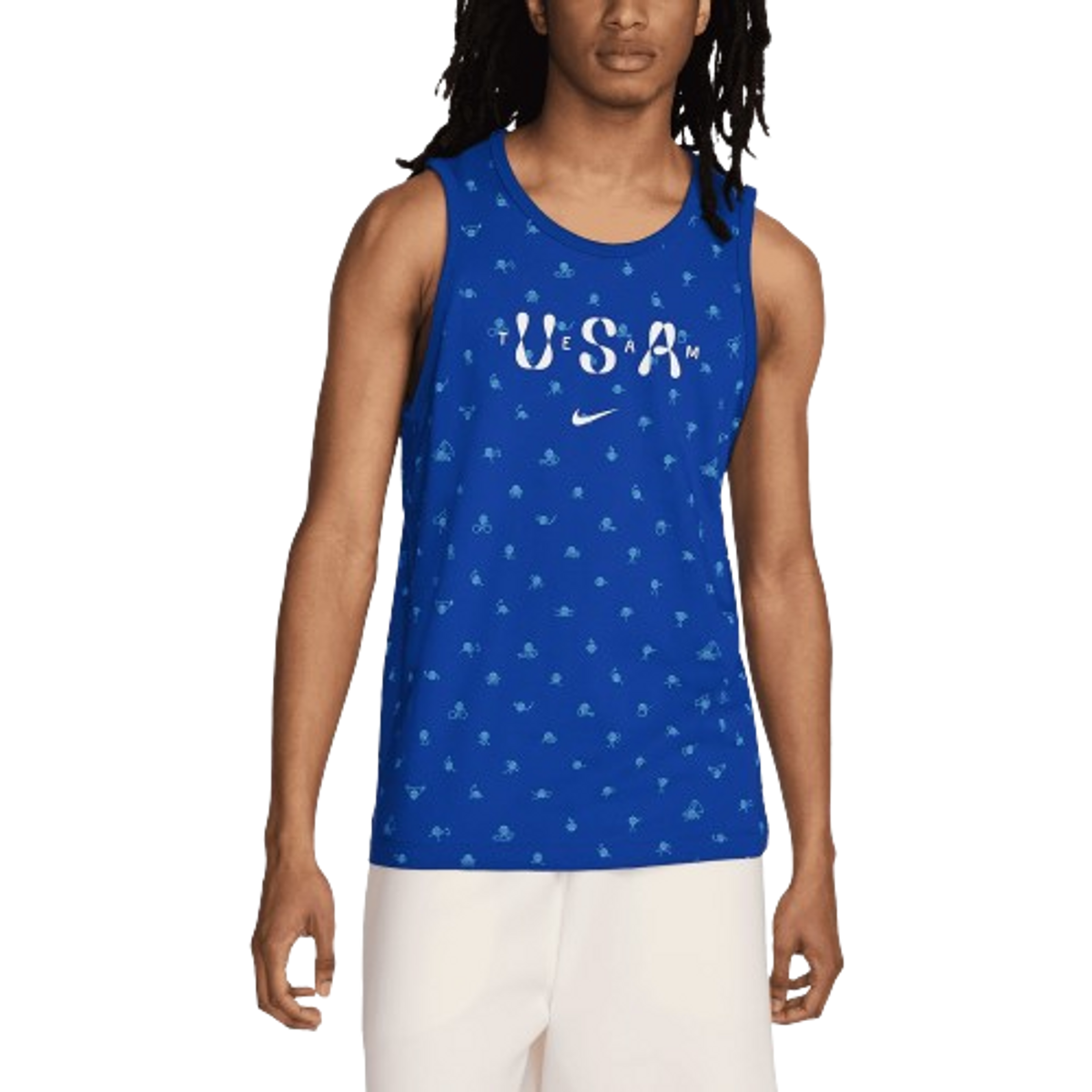 Nike Blue Team USA Allover Print Club Tank Top | WHAT’S ON THE STAR?