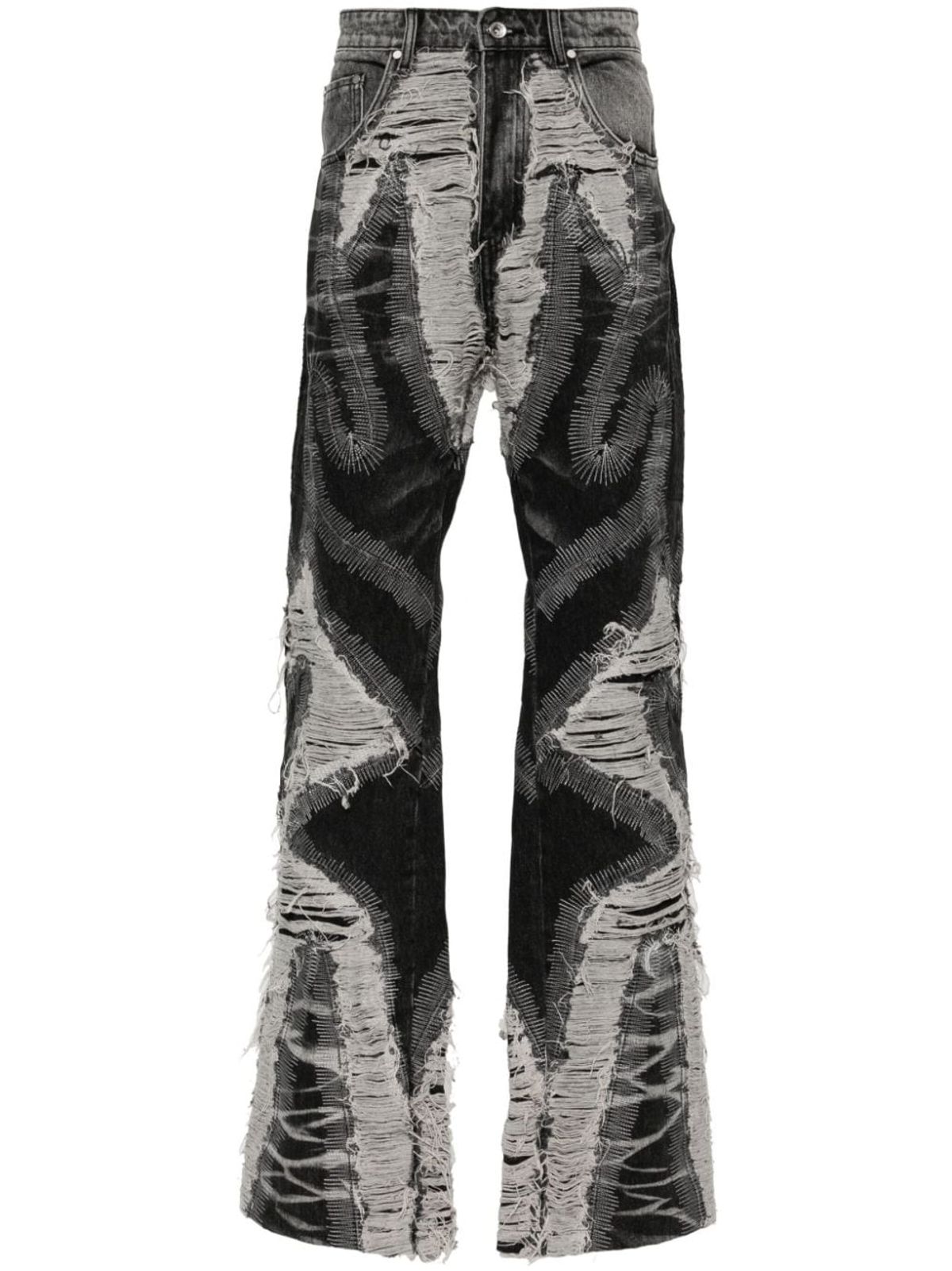 Who Decides War Path Distressed-effect Wide-leg Jeans In Black | WHAT’S ...