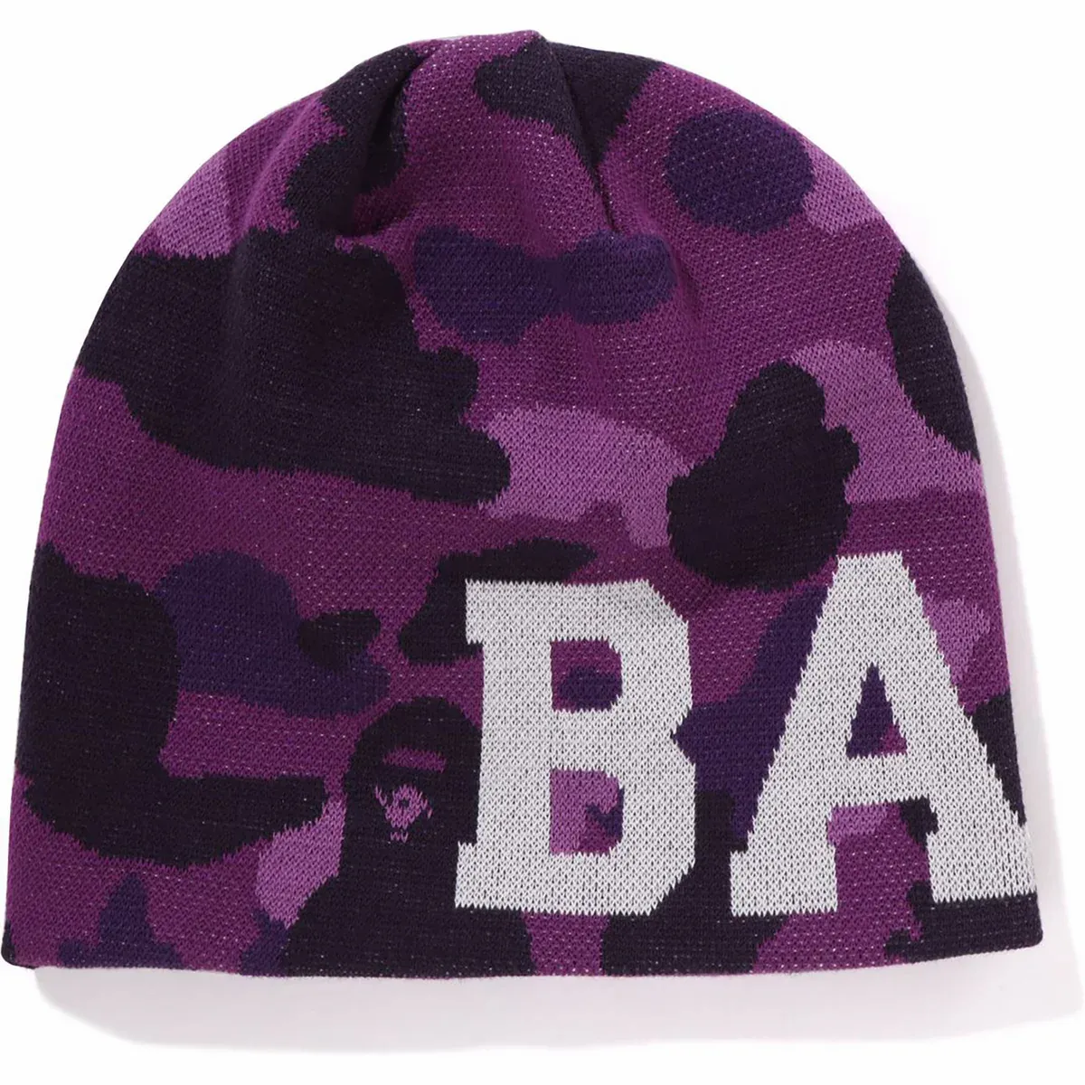 Bape Purple Color Camo Knit Beanie | WHAT’S ON THE STAR?