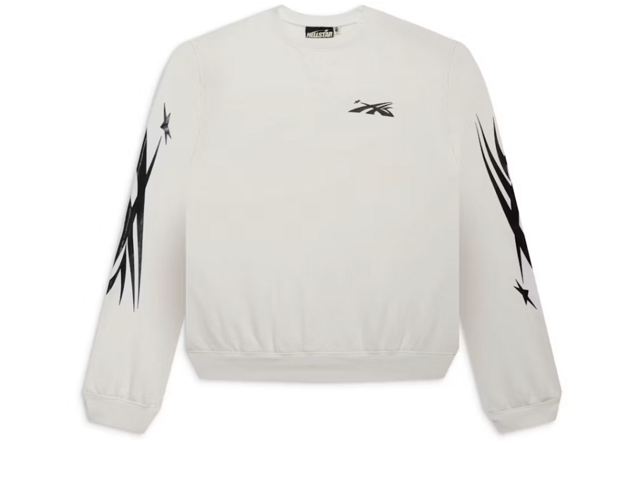 Hellstar Sports Crewneck White | WHAT’S ON THE STAR?