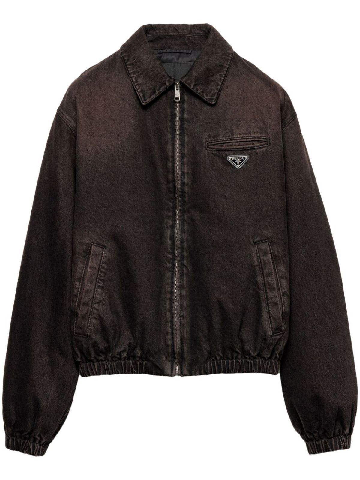 Prada Giacca Bomber In Denim Imbottita In Brown | WHAT’S ON THE STAR?