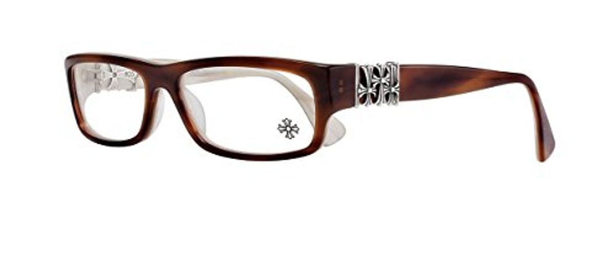 Chrome Hearts Below Me Tortoise Shell Crosses Temple Square Eyeglasses ...