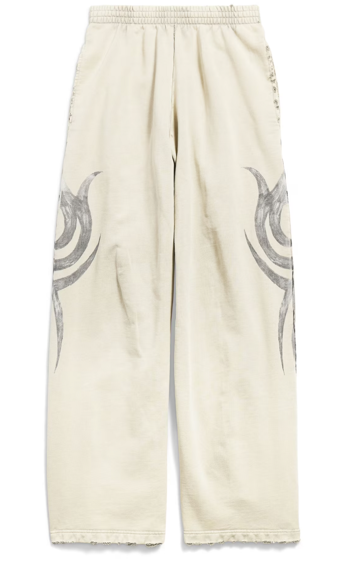 Balenciaga Y2K Baggy Sweatpants in light beige archetype fleece | WHAT ...