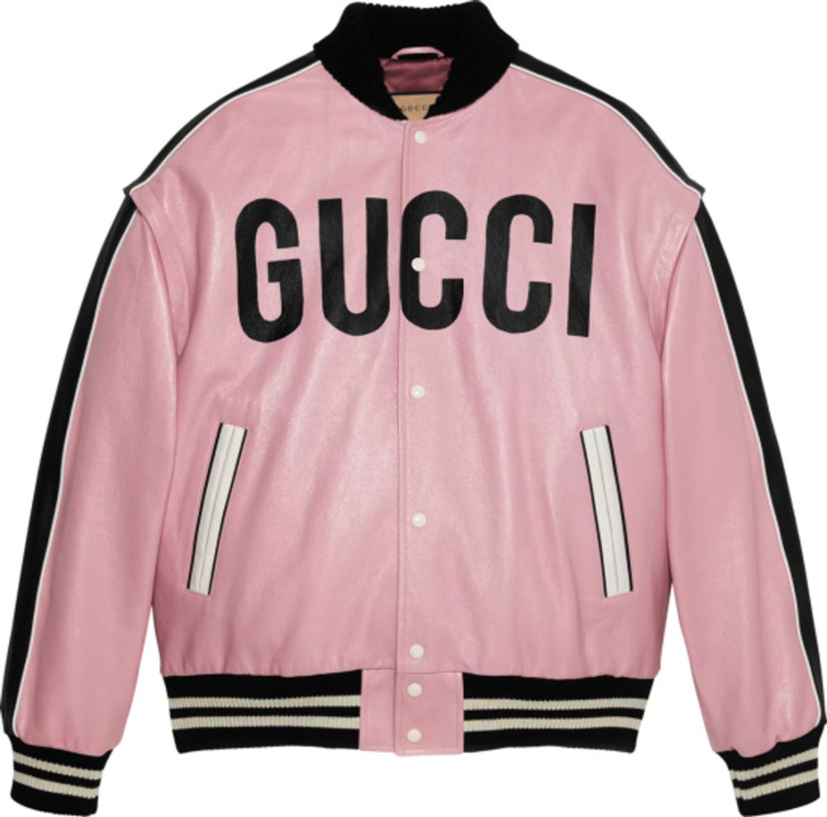 Gucci Pink Leather 'Gucci Pineapple' Bomber Jacket | WHAT’S ON THE STAR?