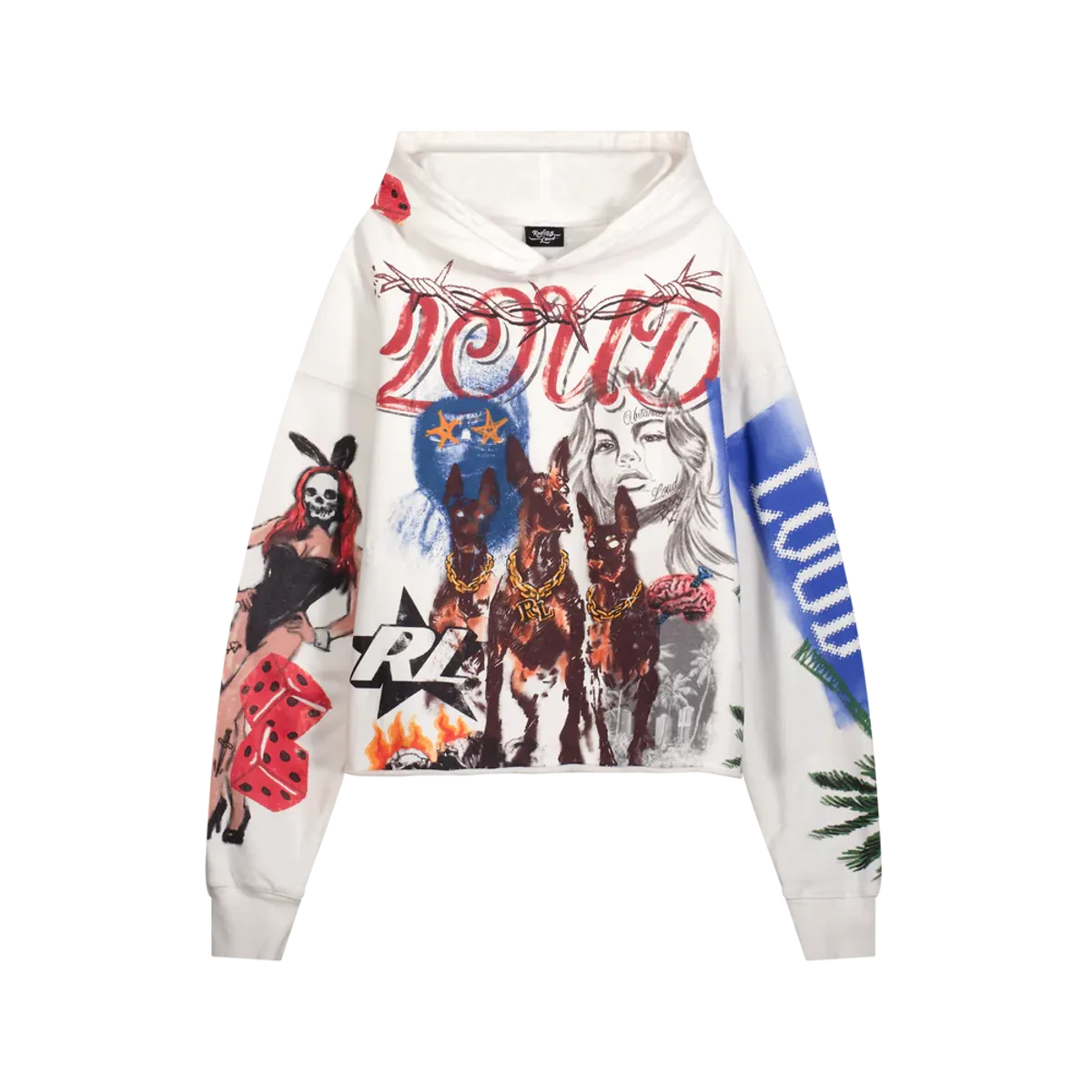 Rolling Loud Merch Mixed Media Hoodie | WHAT’S ON THE STAR?