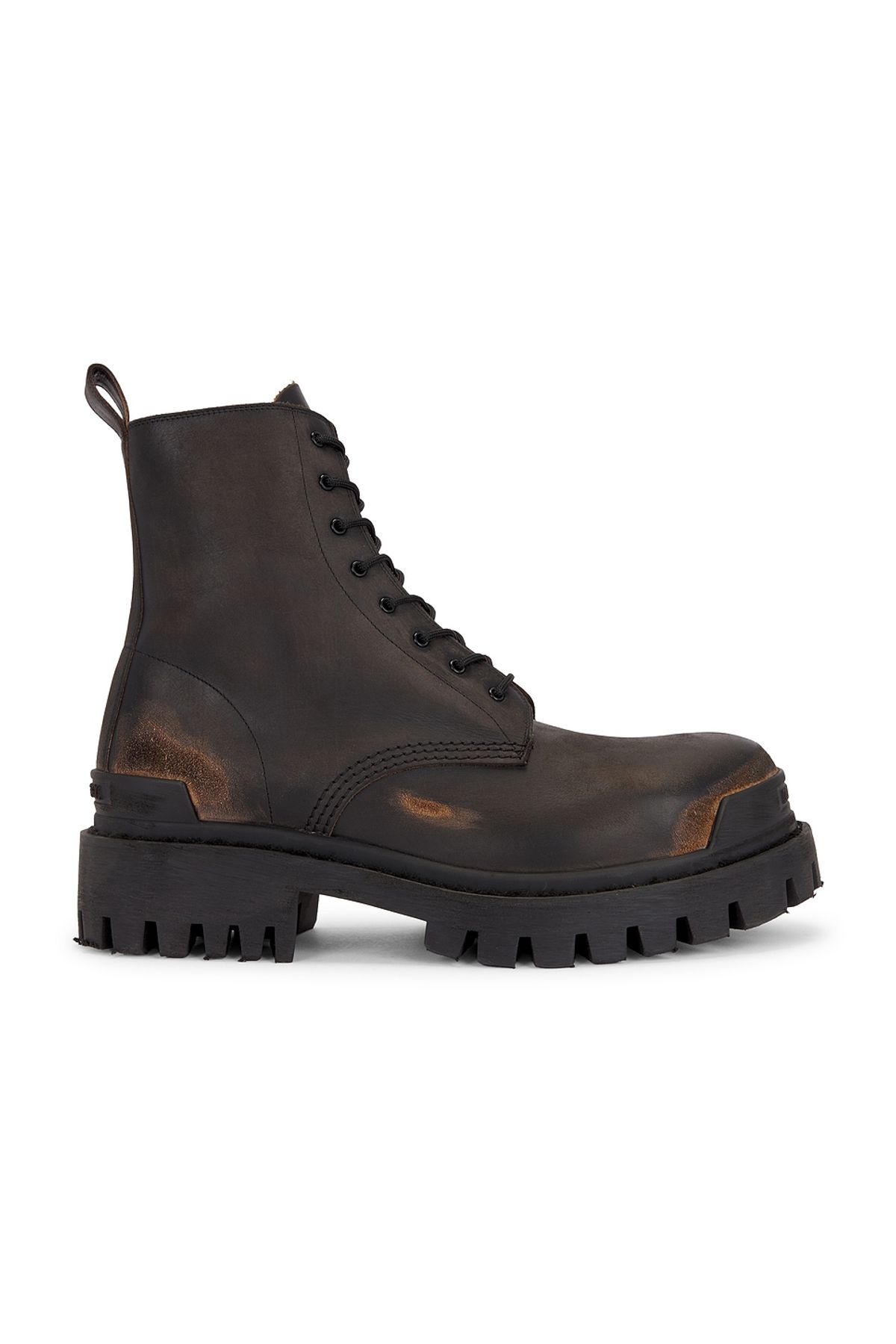 Balenciaga Strike Distressed Leather Boots In Black | WHAT’S ON THE STAR?