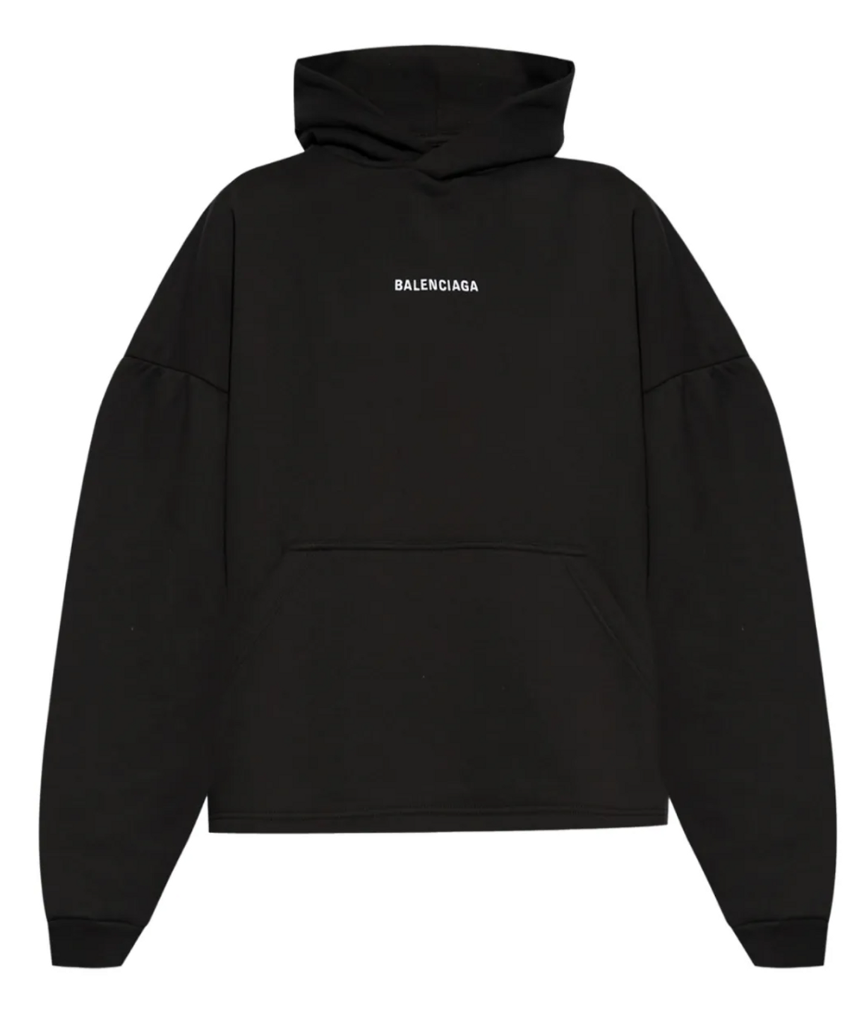 Balenciaga Crystal Logo Crop Cotton Archetype Fleece Hoodie In Black ...