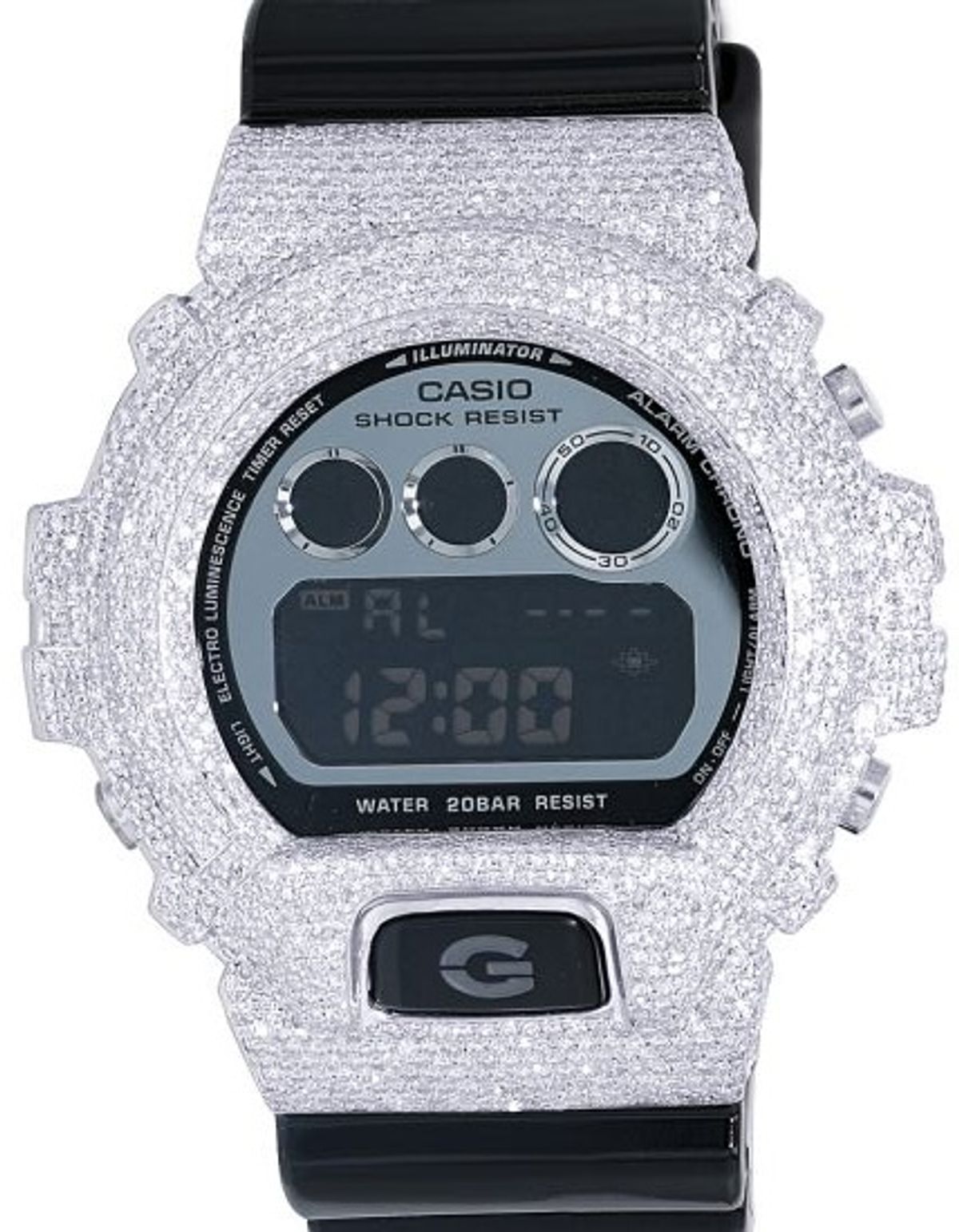 G-Shock × Casio × Jewelry Unlimited Black 6900 Iced Out Diamond Watch ...