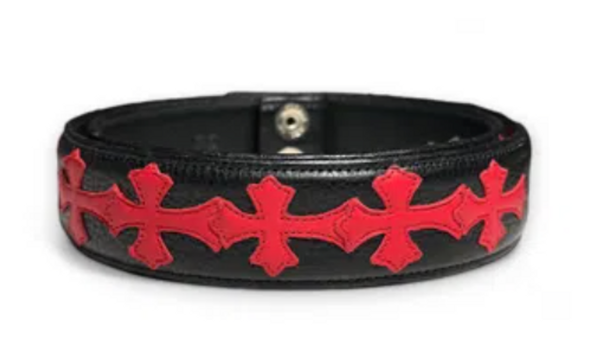 Chrome Hearts Red leather Cross patches Belt | WHAT’S ON THE STAR?