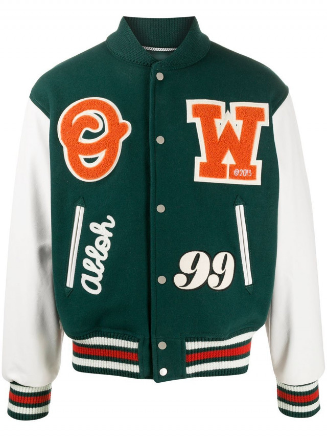 Off-White Logo Patches Varsity Jacket | WHAT’S ON THE STAR?
