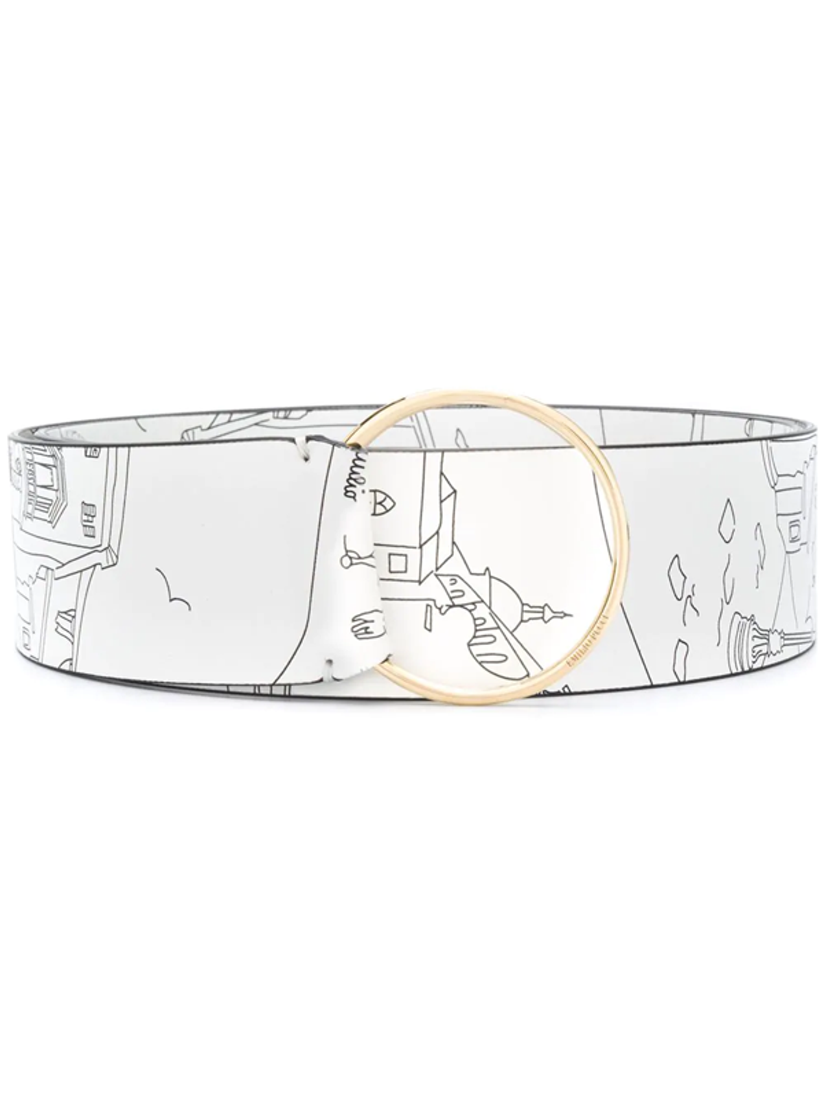 Emilio Pucci Sketch Print Wide Belt In White | WHAT’S ON THE STAR?