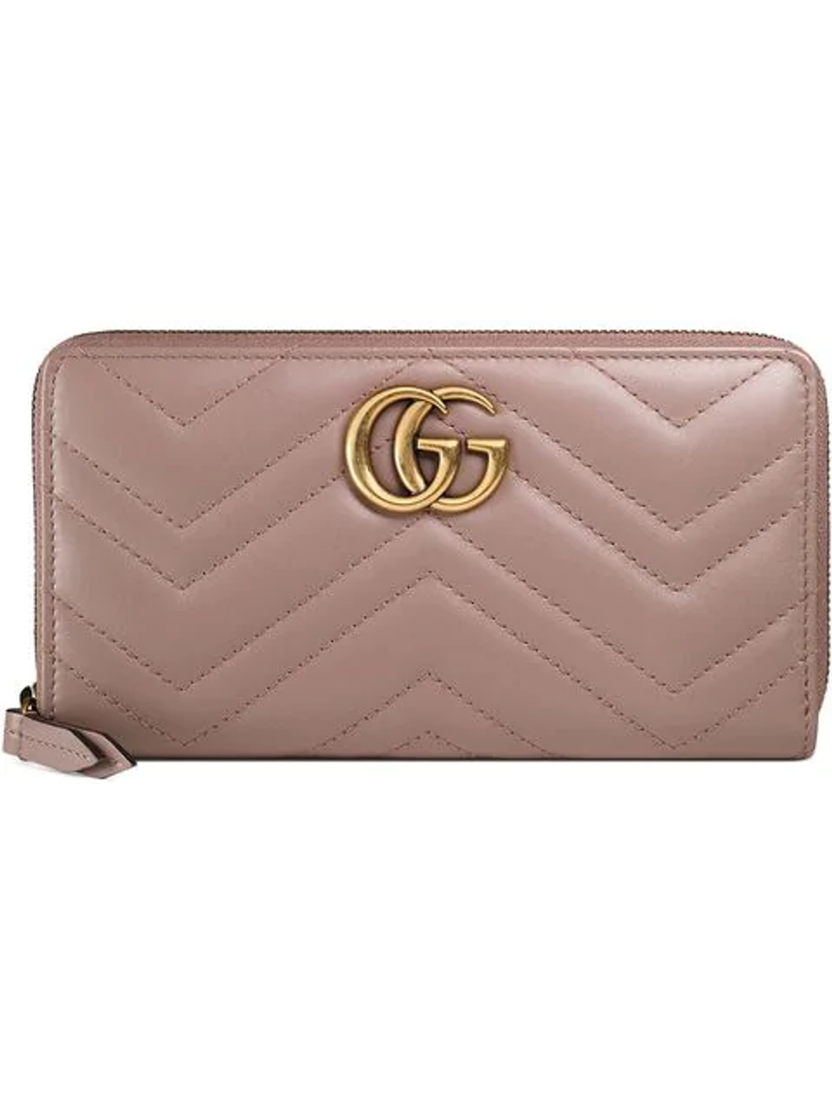 Gucci Gg Marmont Leather Zip Around Wallet In Pink | WHAT’S ON THE STAR?