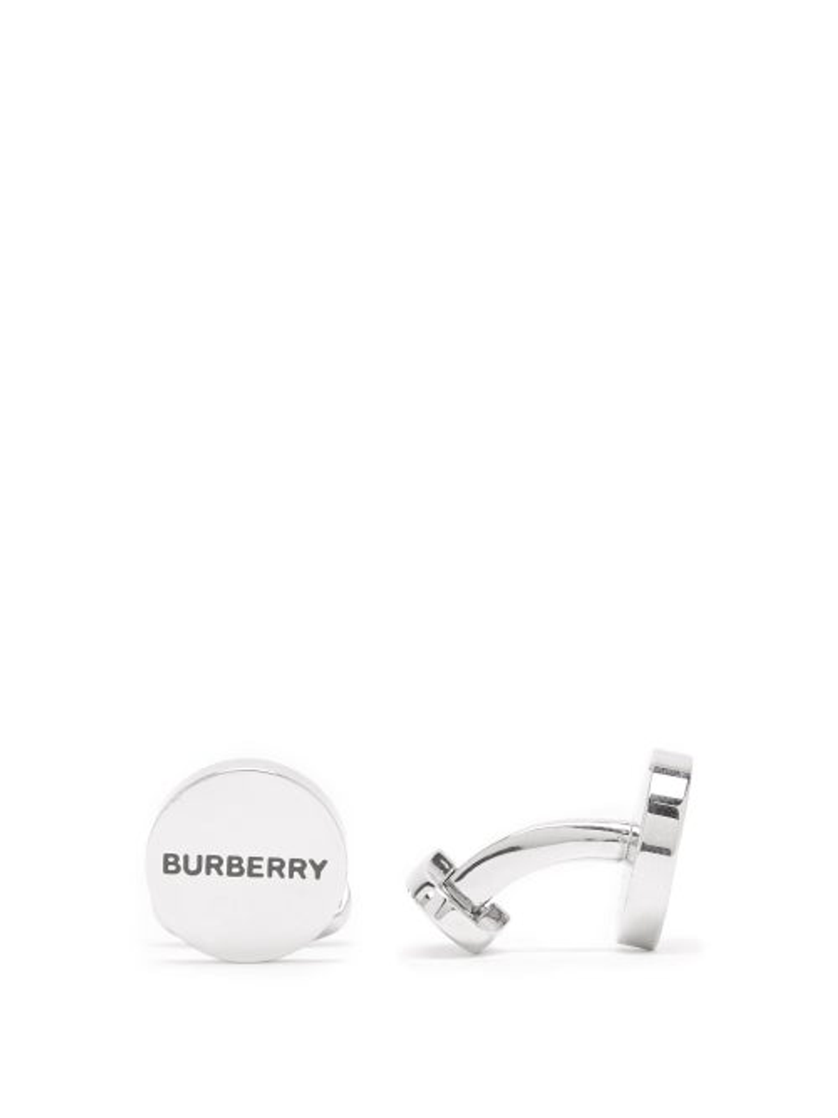Burberry Logo-engraved Silver-tone Cufflinks | WHAT’S ON THE STAR?