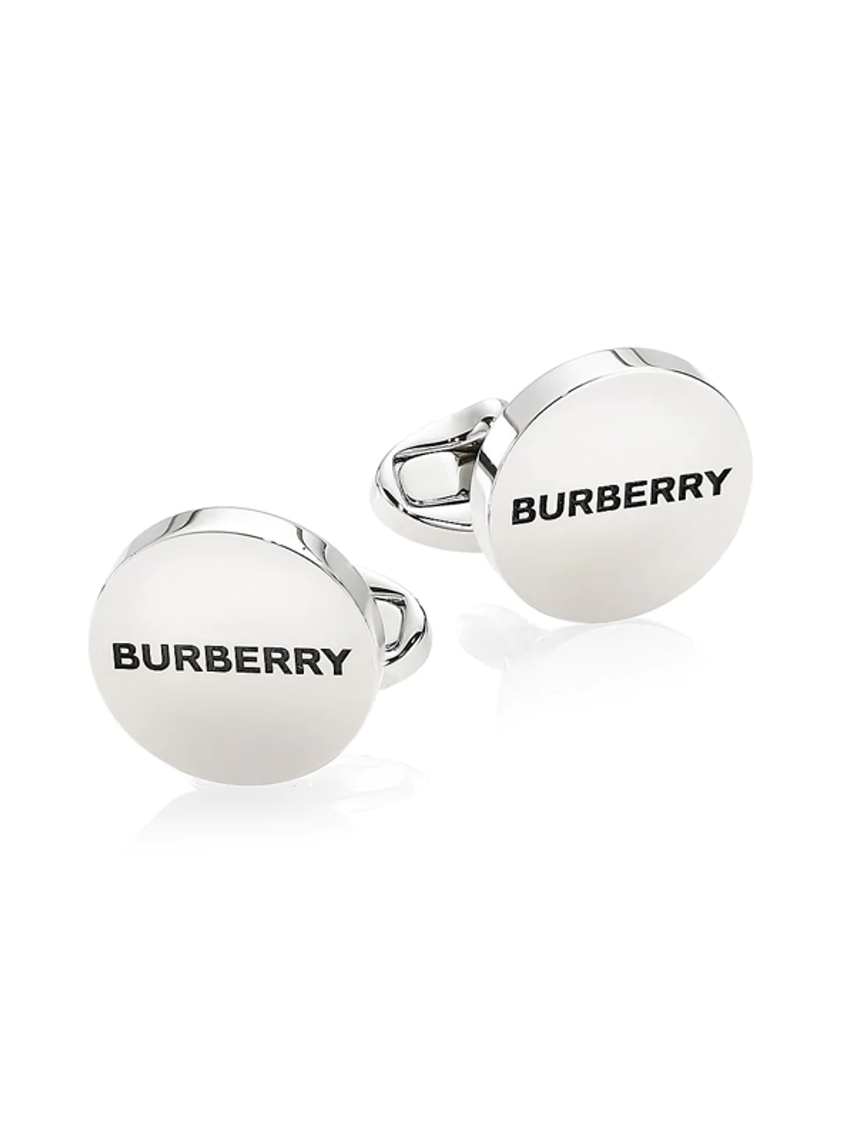 Burberry Men's Logo Engraved Cufflinks In Silver | WHAT’S ON THE STAR?